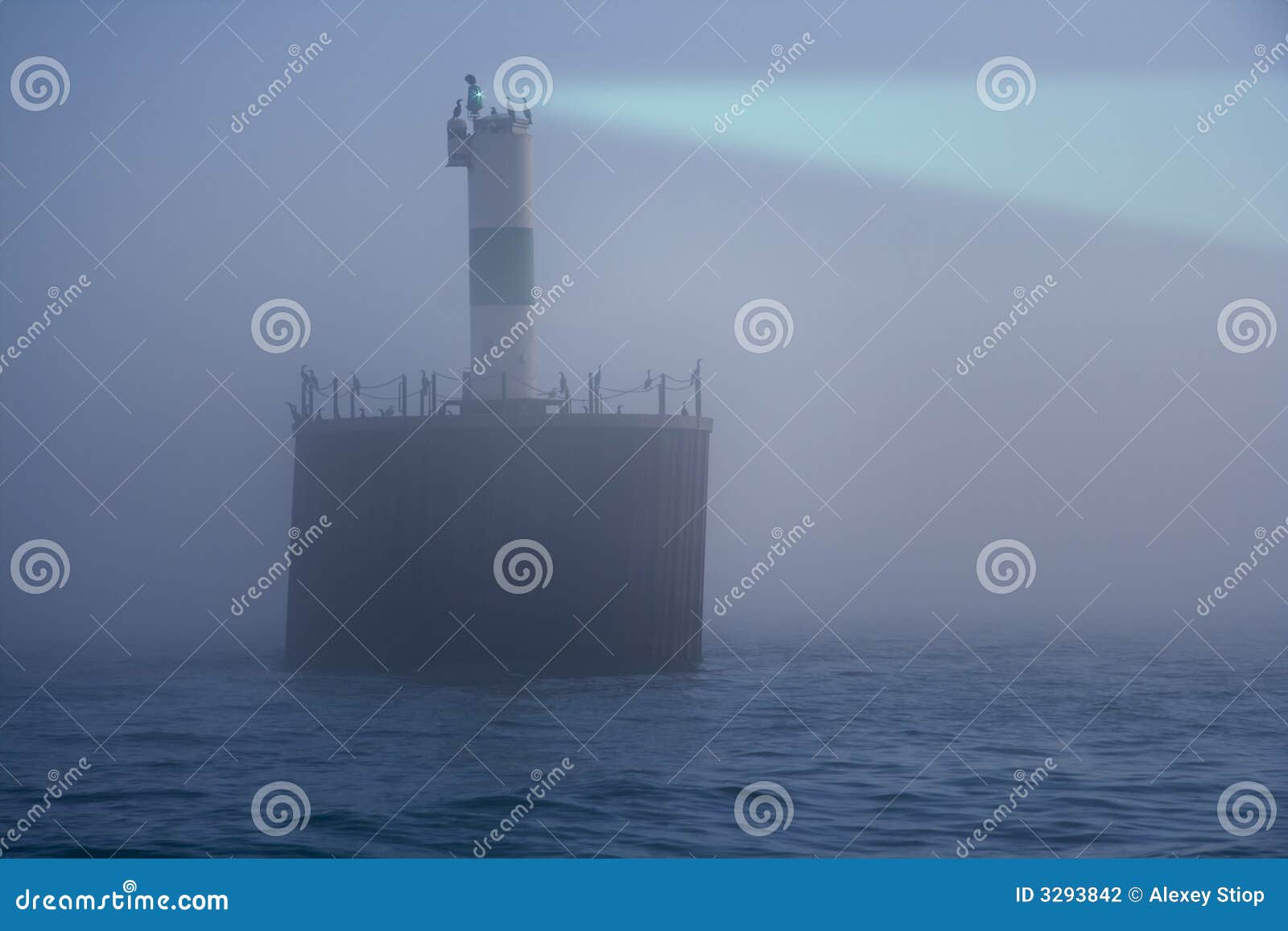 Lighthouse in fog stock photo. Image of guide, marine - 3293842