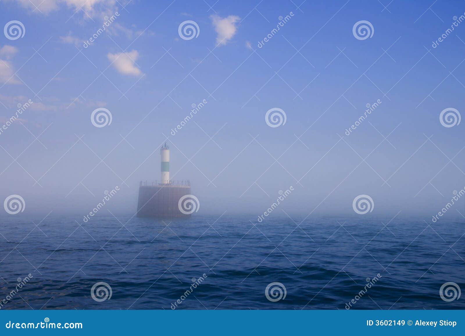 Lighthouse in fog stock image. Image of water, naval, limited - 3602149