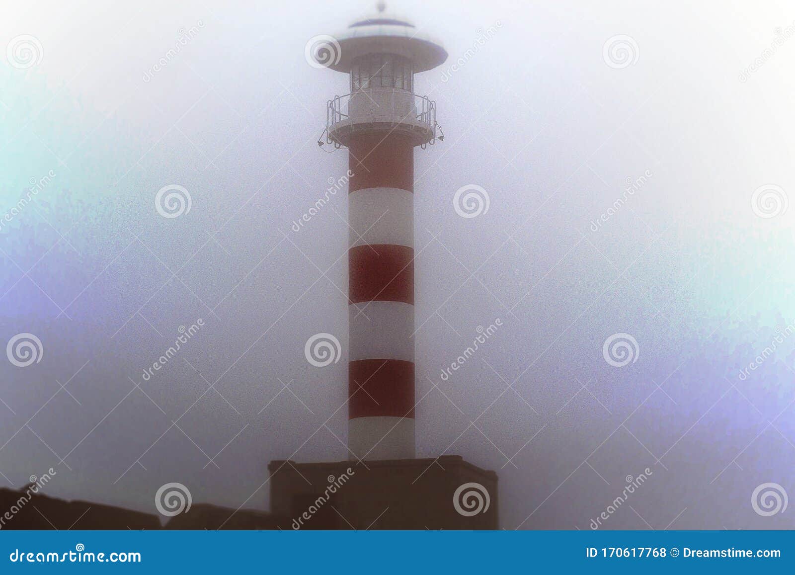 Lighthouse in the fog stock photo. Image of walls, bulgaria - 170617768