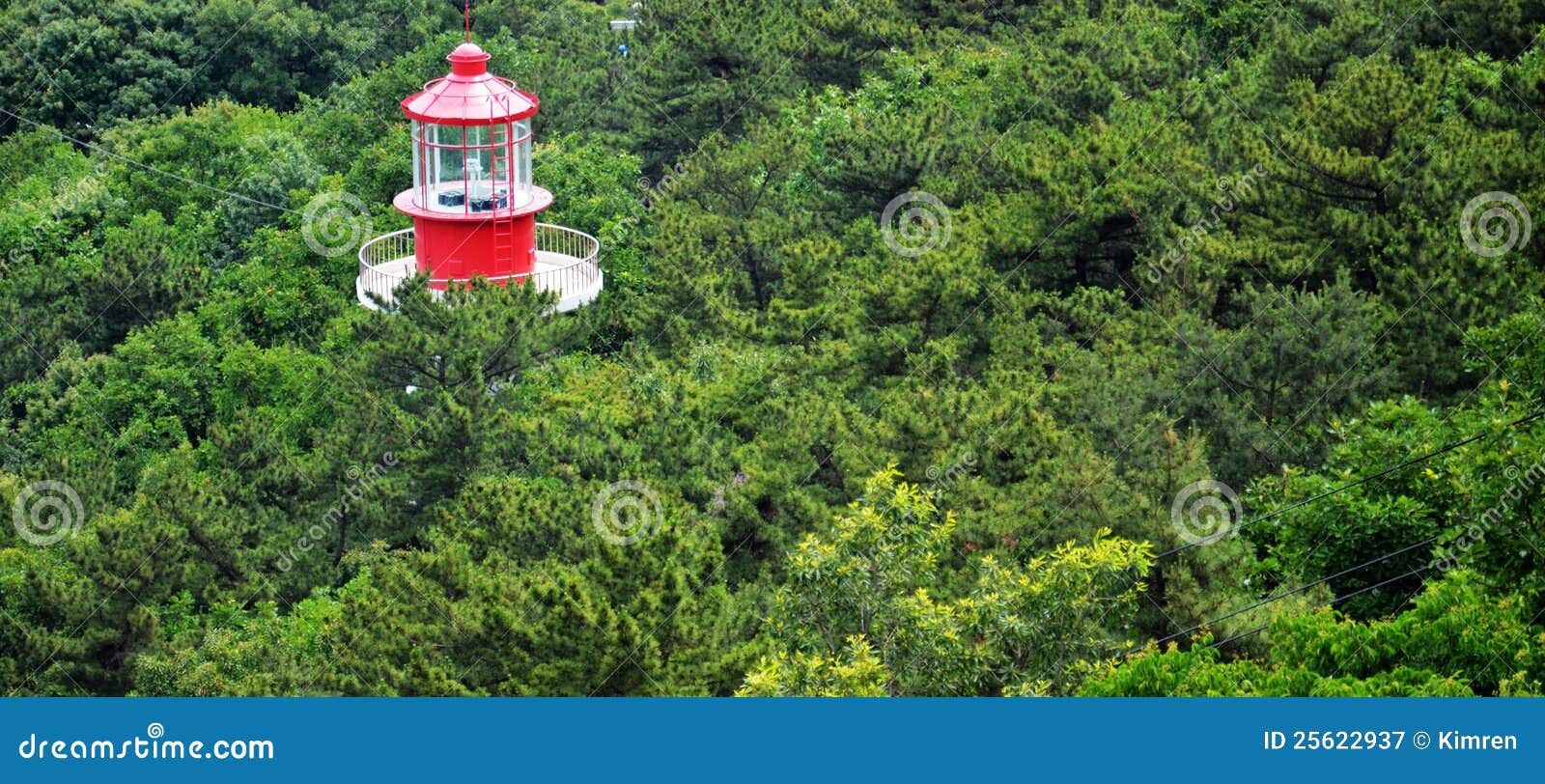 Lighthouse and forest stock image. Image of architecture - 25622937