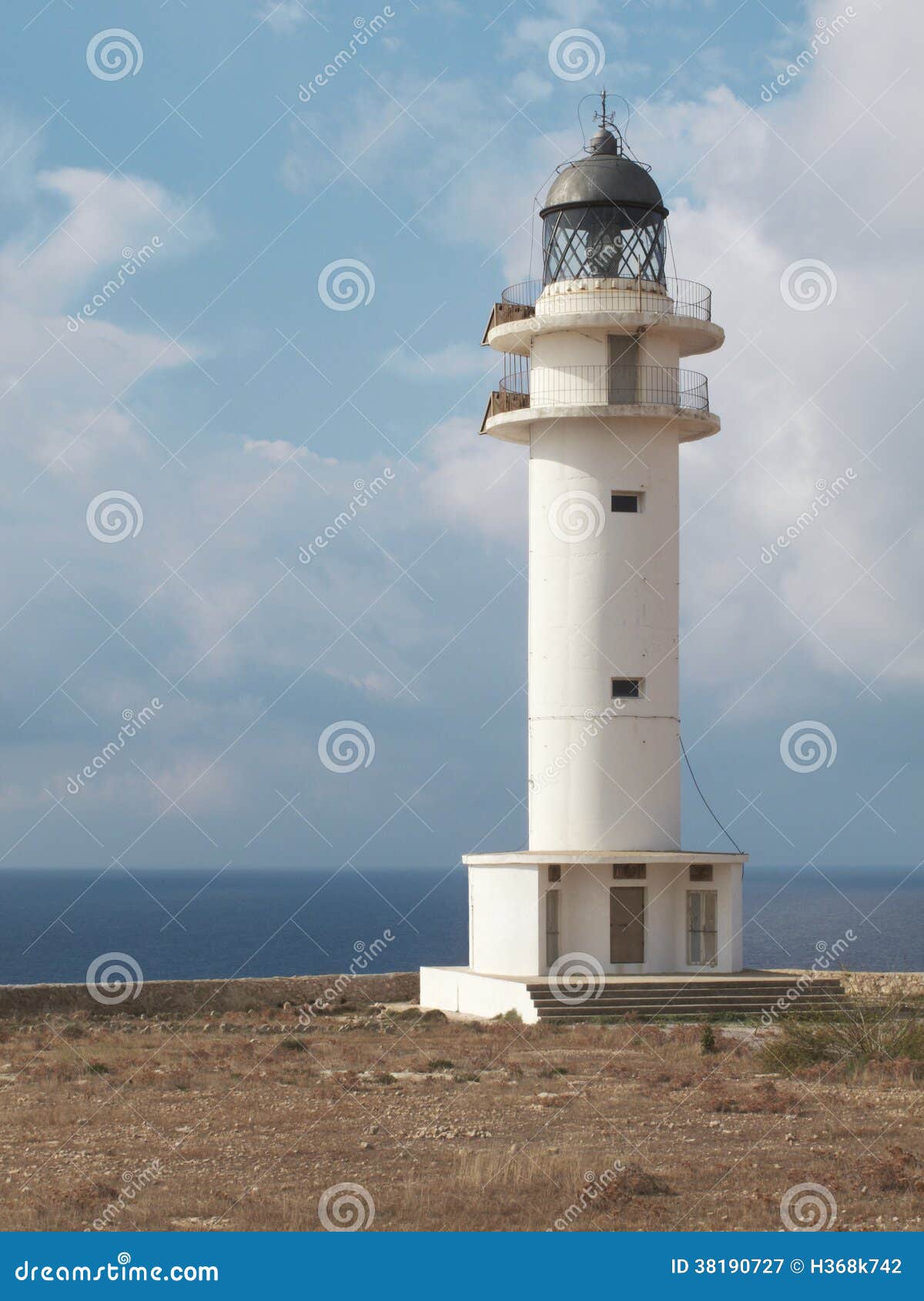 Lighthouse at Formentera Sea Coast Stock Image - Image of outdoors ...