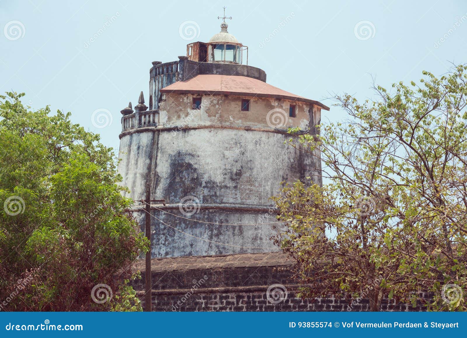 The Lighthouse in Fort Aguada on the West Coast of India Stock Photo ...