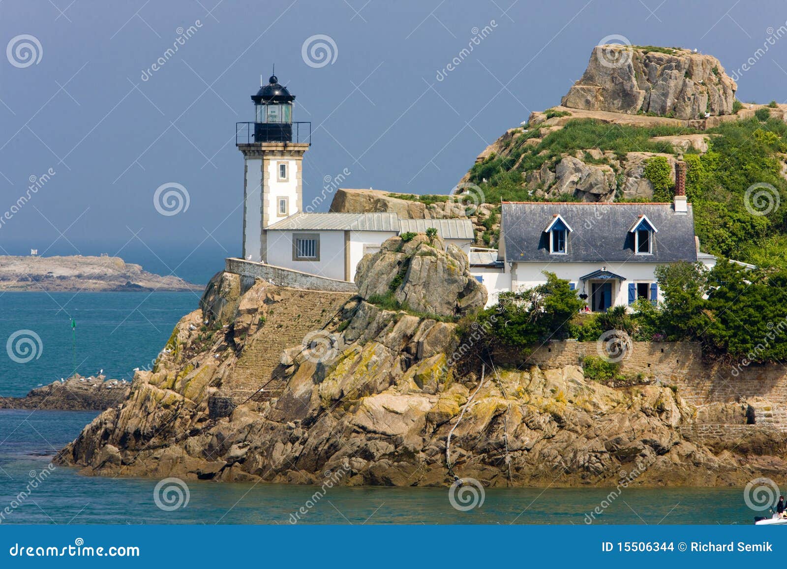 Lighthouse in France stock photo. Image of island, navigation - 15506344