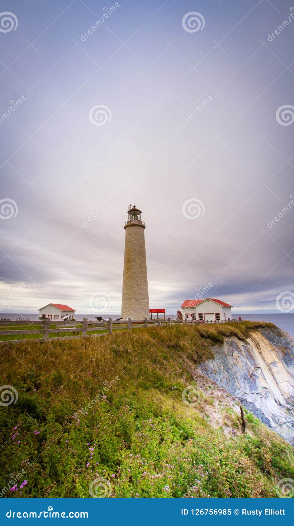 Lighthouse in Gaspe Quebec stock image. Image of coastline - 126756985