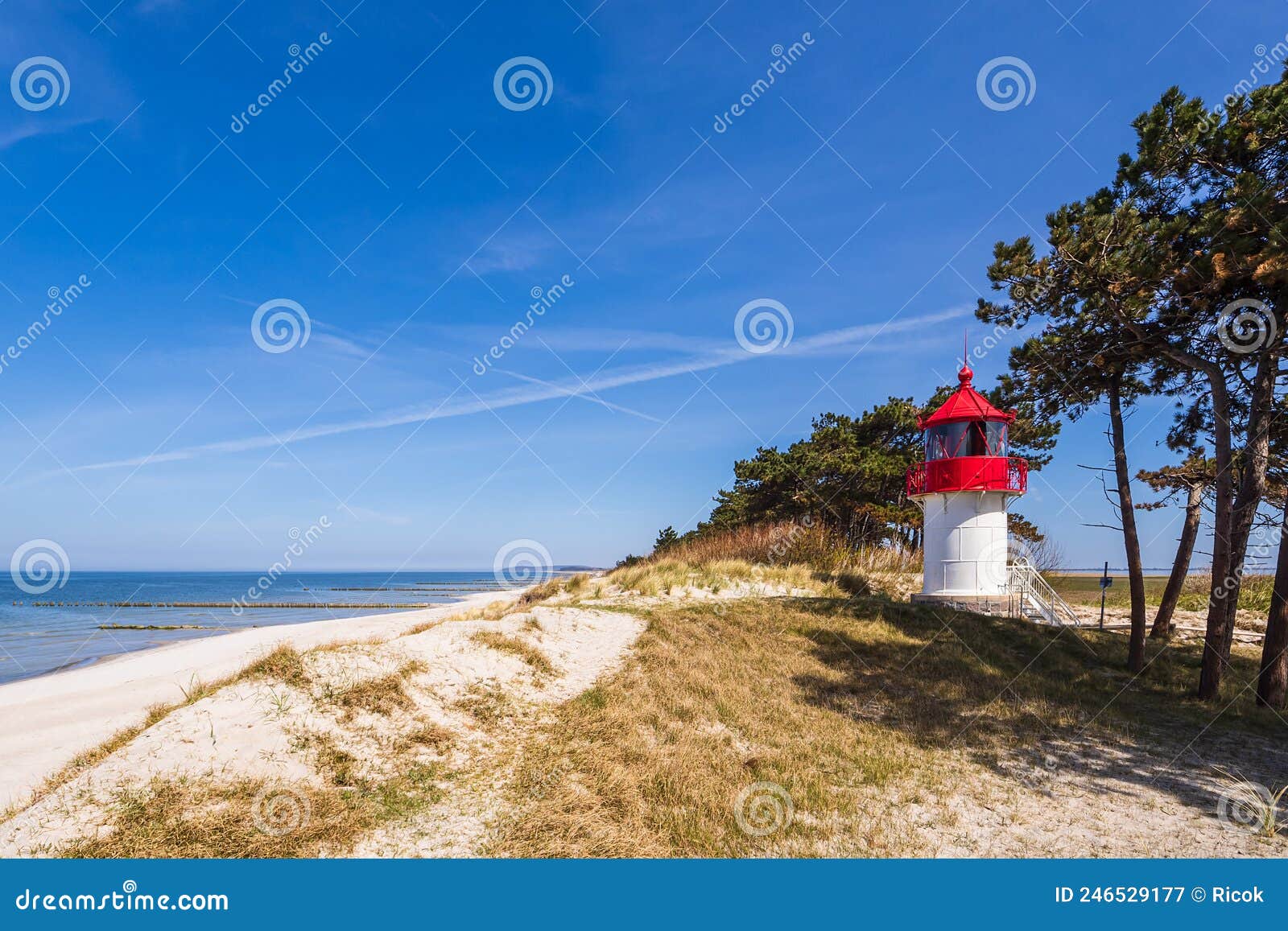 The Lighthouse Gellen on the Island Hiddensee, Germany Stock Image ...