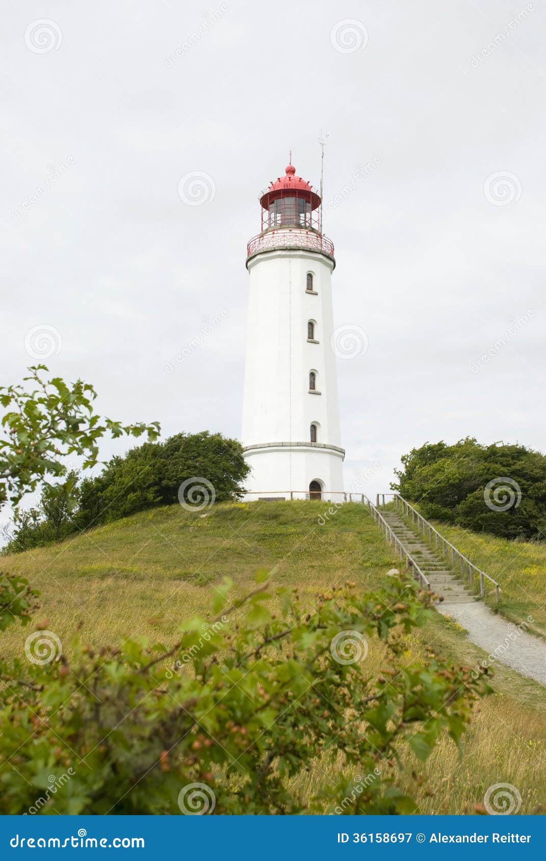 Lighthouse on German Island Hiddensee Stock Image - Image of ...