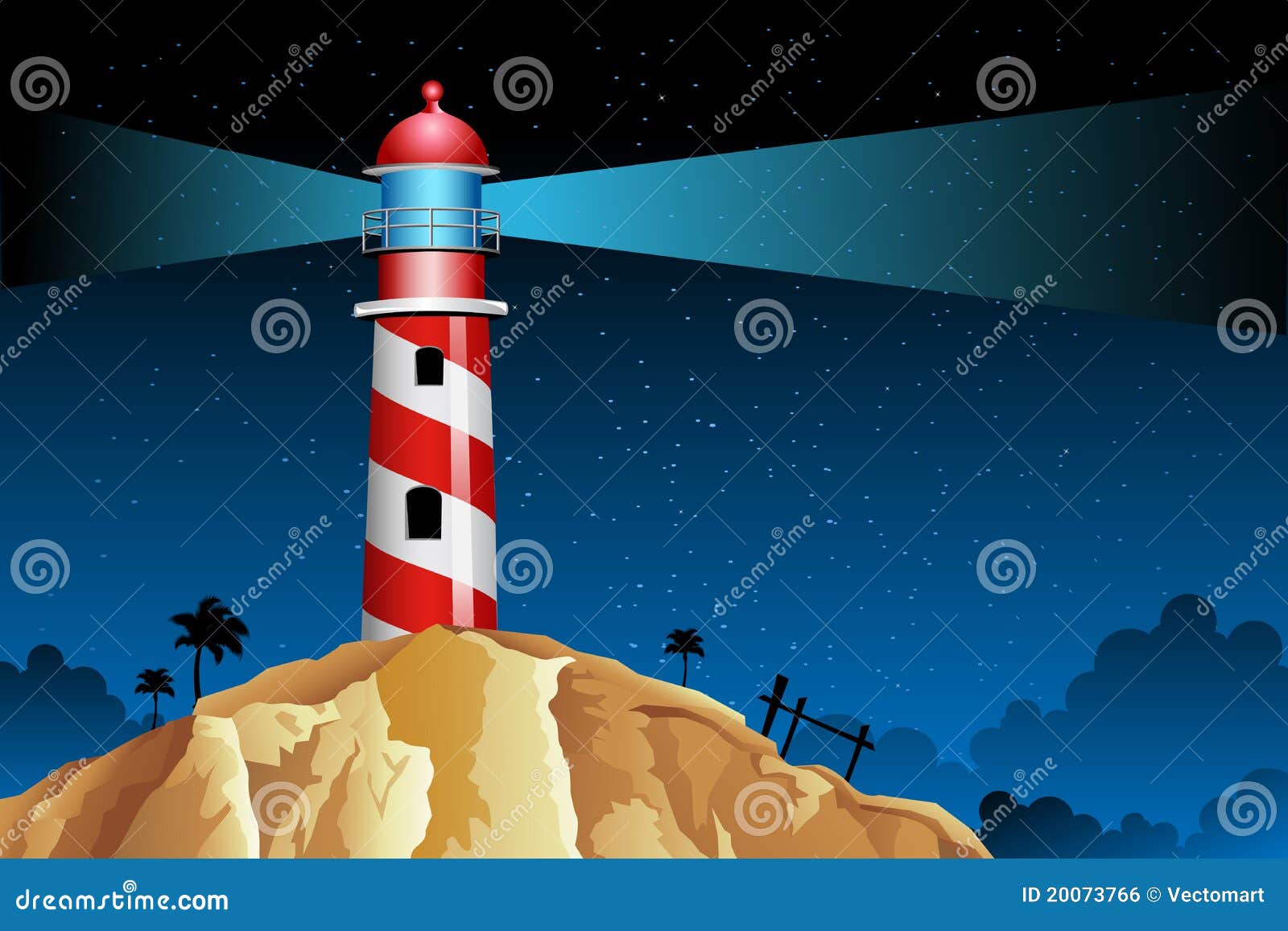 Lighthouse Giving Direction Stock Vector - Illustration of rock, guard ...