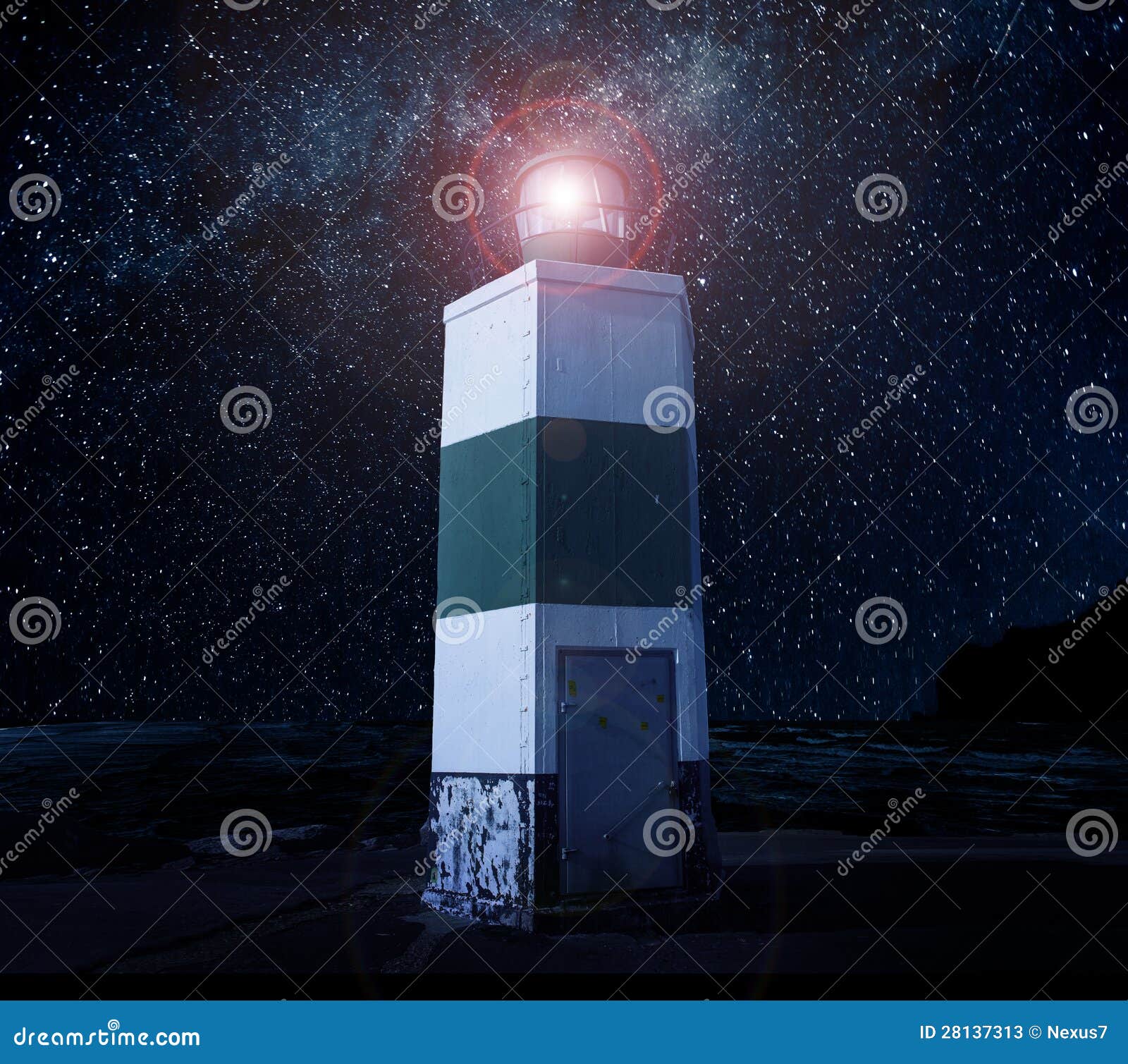 Lighthouse Glowing stock image. Image of dramatic, wave - 28137313