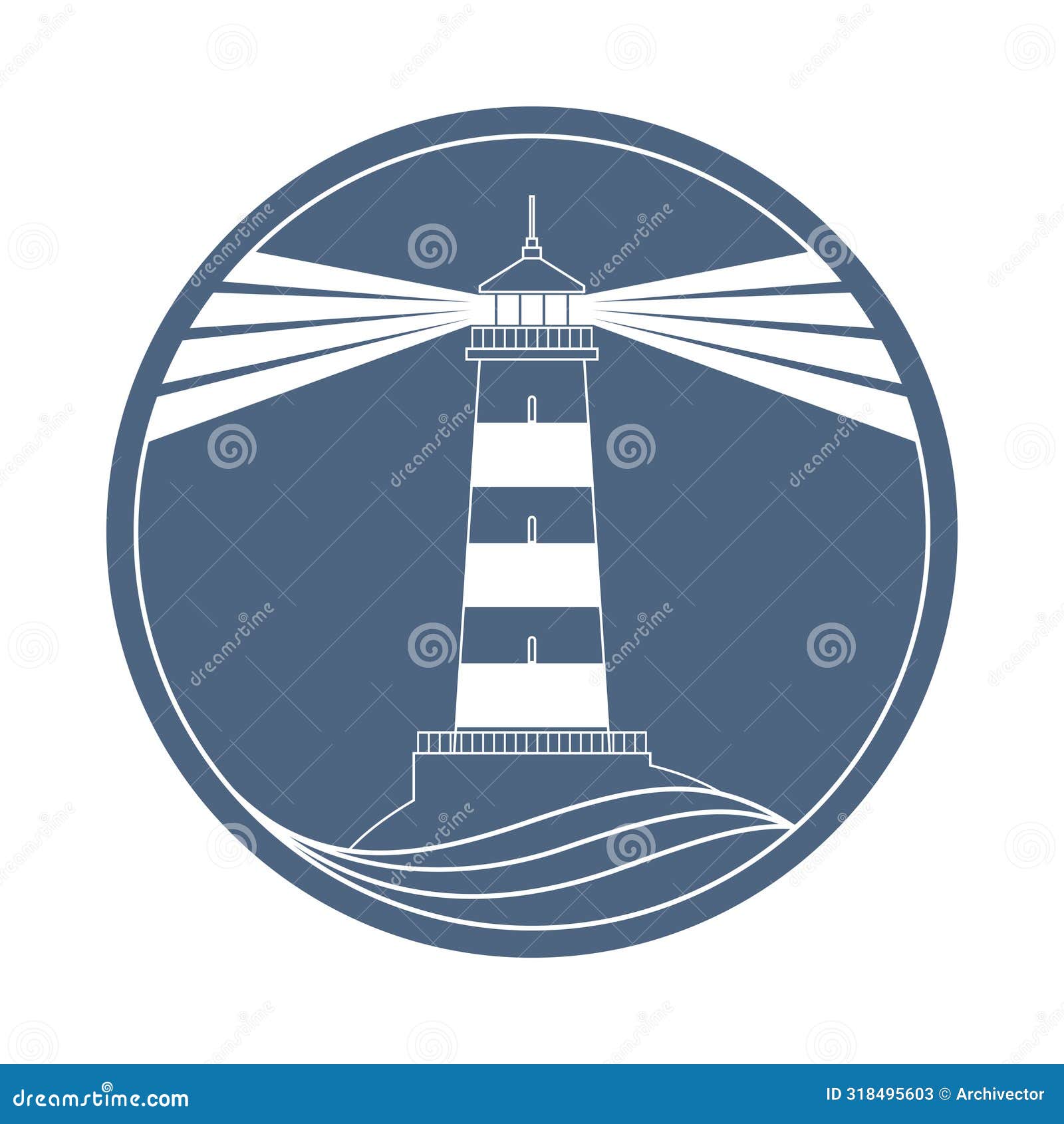 Lighthouse graphic symbol stock vector. Illustration of tower - 318495603