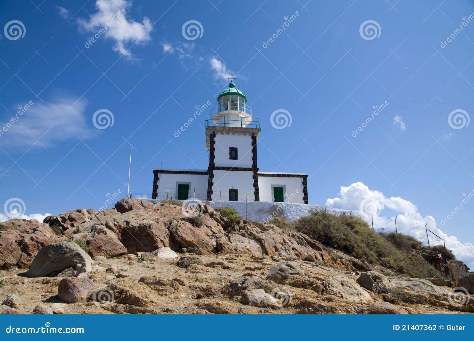 Lighthouse in Greece stock photo. Image of greece, island - 21407362