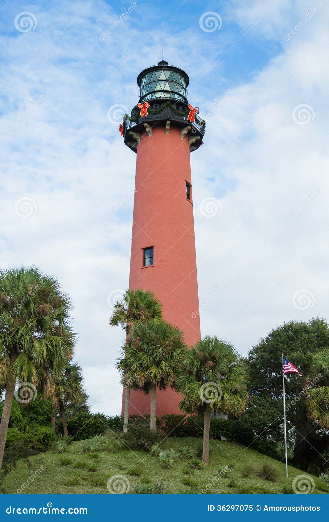 Lighthouse and green trees stock image. Image of facade - 36297075