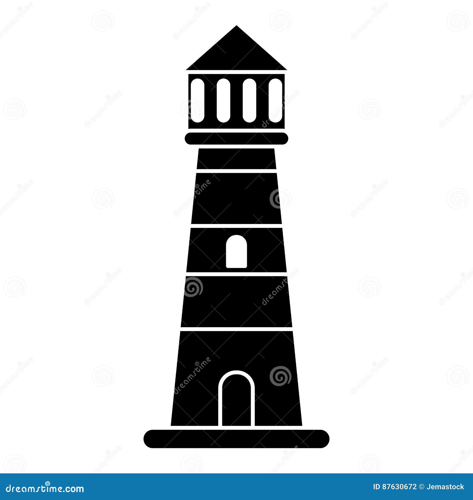 Lighthouse Guide Sea Pictogram Stock Illustration - Illustration of ...