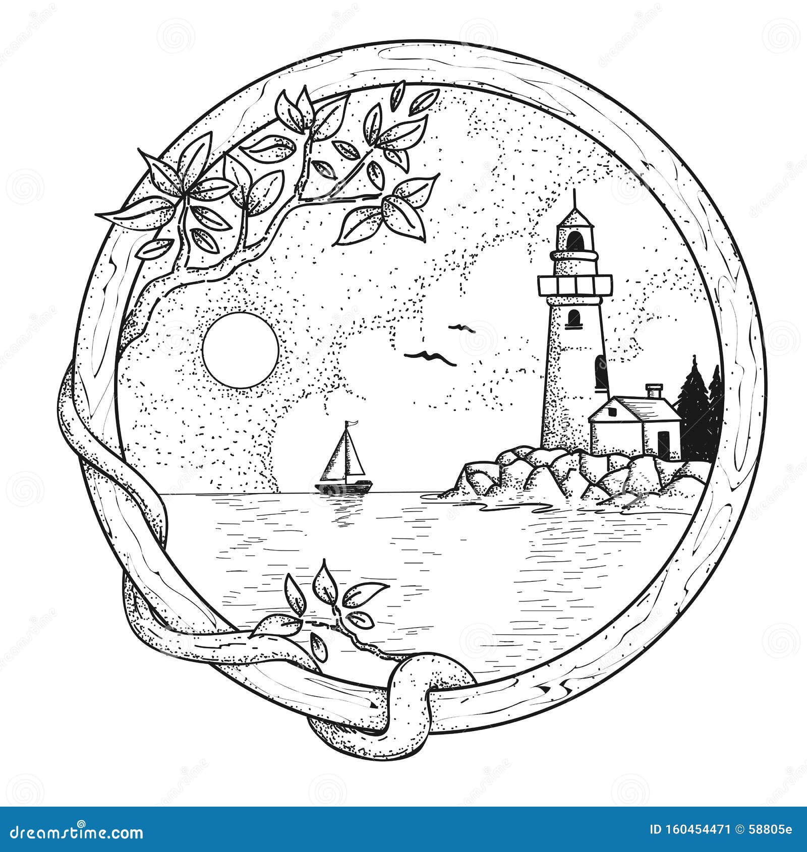 Lighthouse Hand Drawn Illustrator Stock Vector - Illustration of pencil ... Lighthouse Hand Drawn Illustrator Stock Vector - Illustration of pencil ...