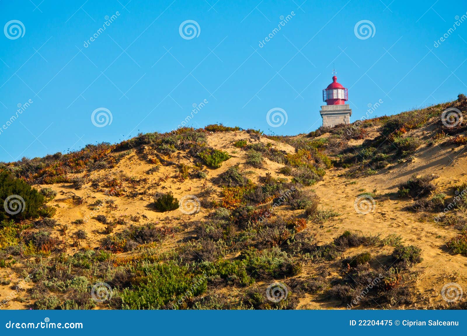 Lighthouse on hill stock image. Image of hilltop, treeless - 22204475