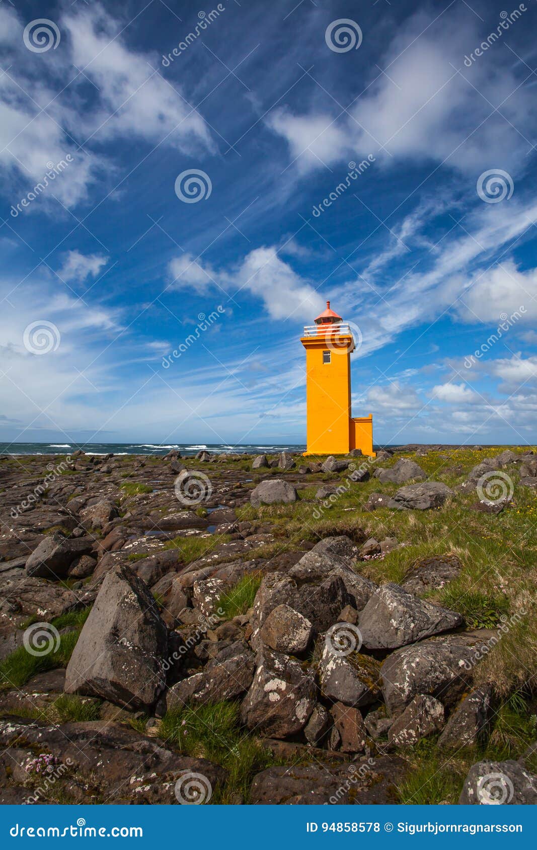 Lighthouse in Iceland stock photo. Image of europe, attraction - 94858578