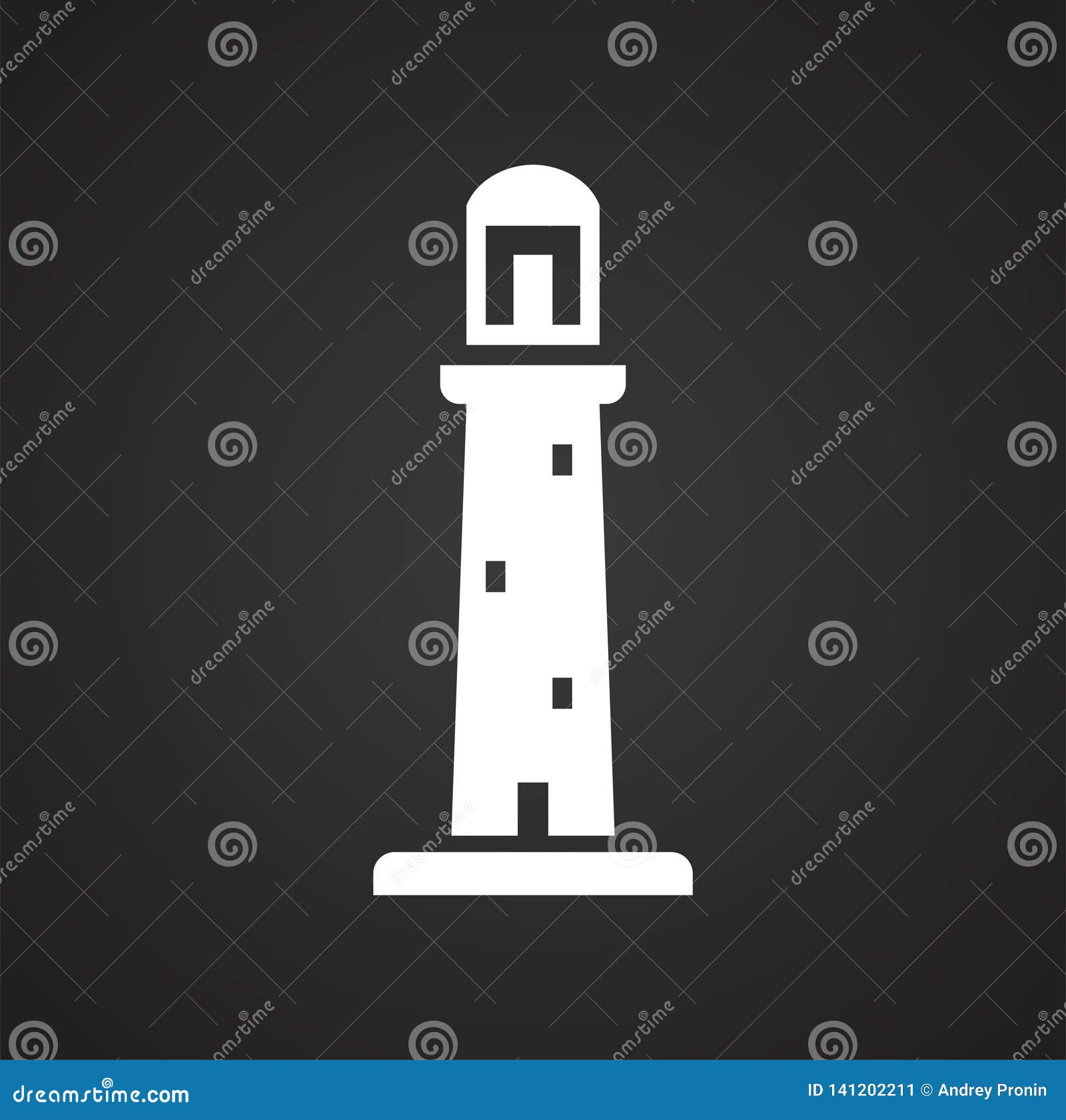 Lighthouse Icon on Background for Graphic and Web Design. Simple Vector ...