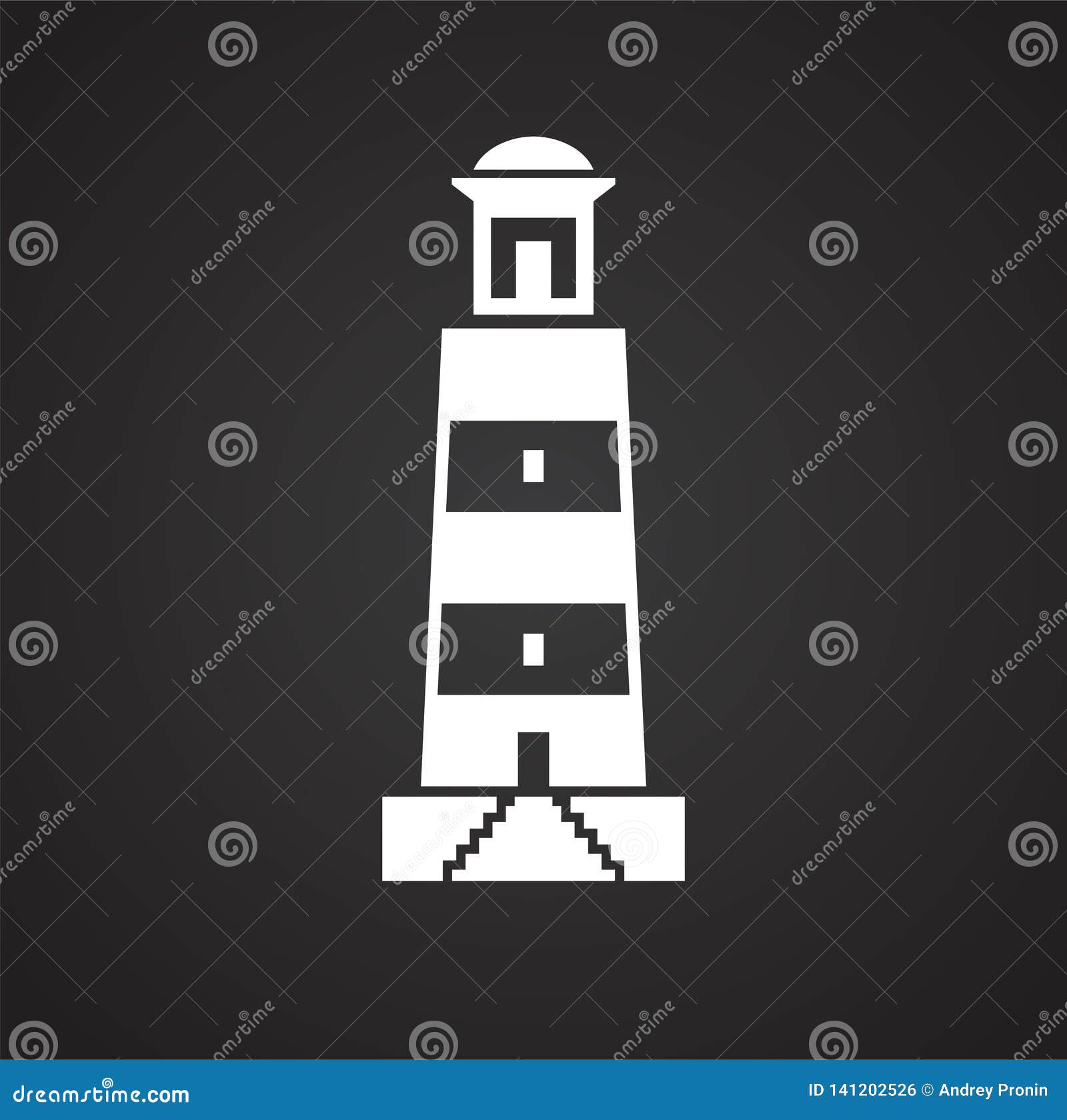 Lighthouse Icon on Background for Graphic and Web Design. Simple Vector ...