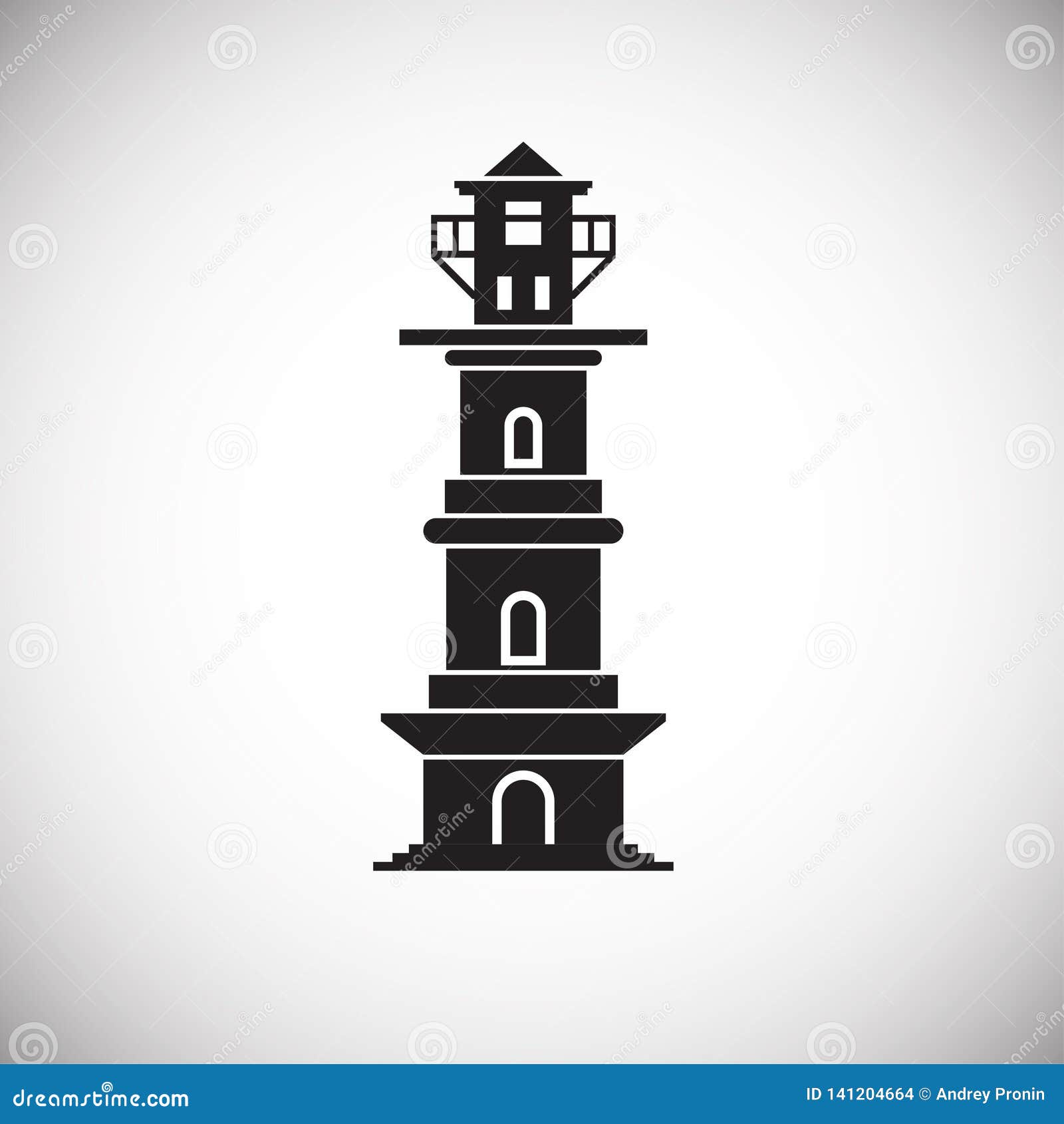 Lighthouse Icon on Background for Graphic and Web Design. Simple Vector ...