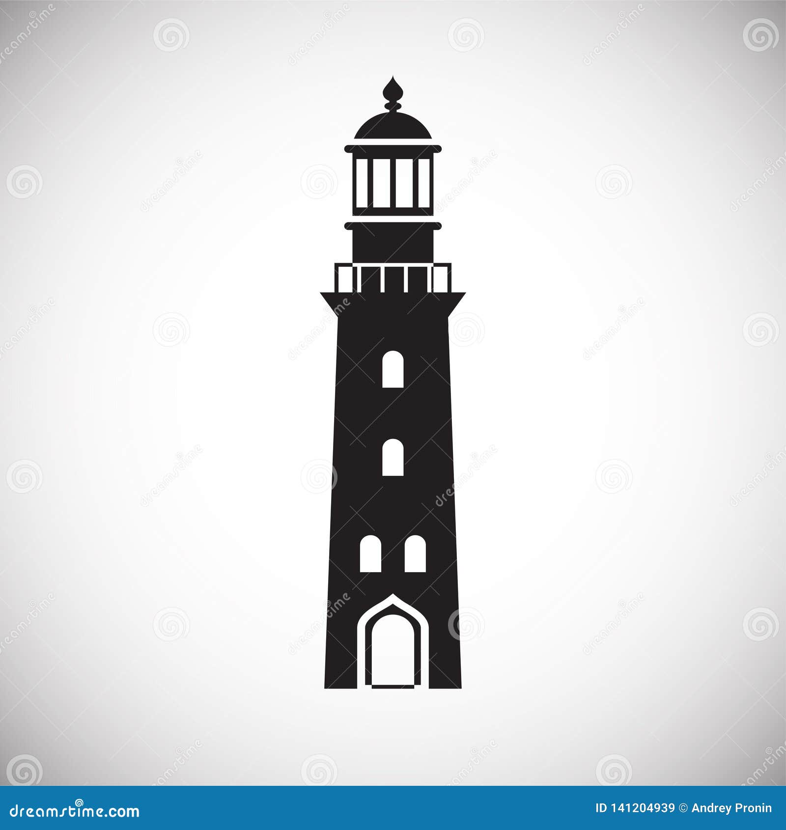 Lighthouse Icon on Background for Graphic and Web Design. Simple Vector ...