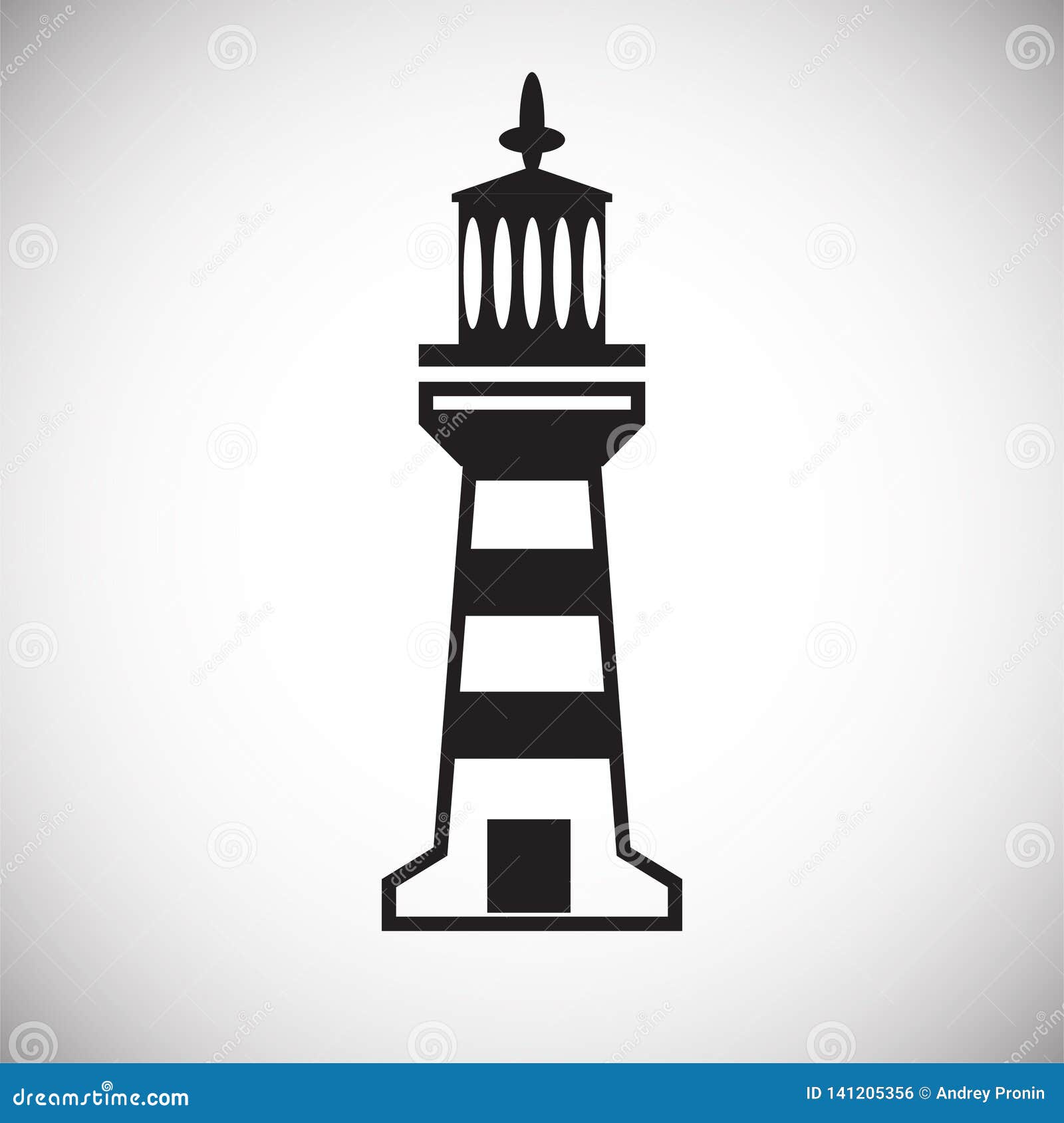Lighthouse Icon on Background for Graphic and Web Design. Simple Vector ...