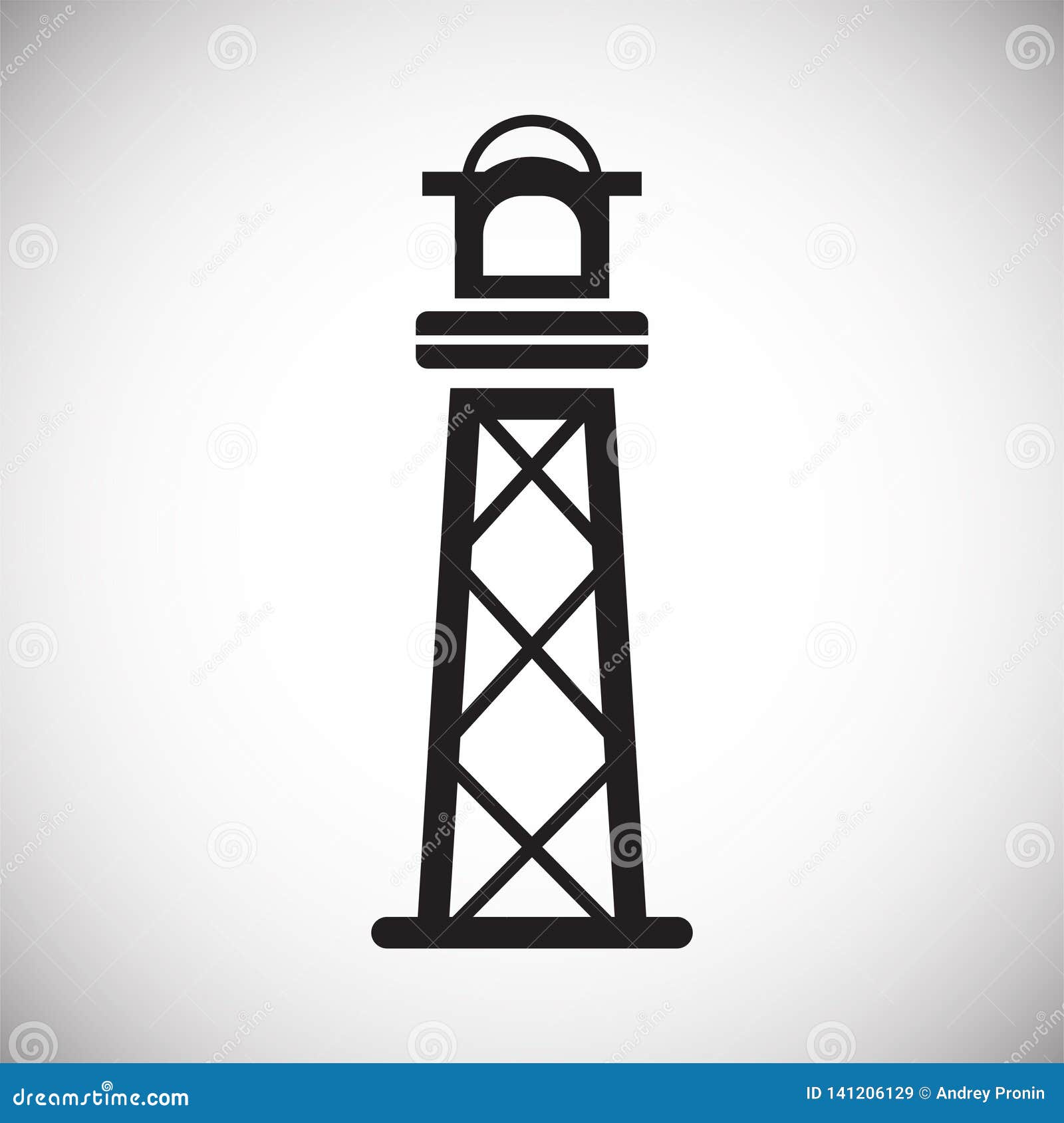 Lighthouse Icon on Background for Graphic and Web Design. Simple Vector ...
