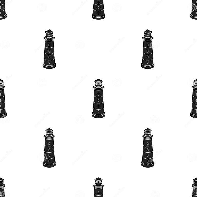 Lighthouse Icon in Black Style Isolated on White Background. Light ...