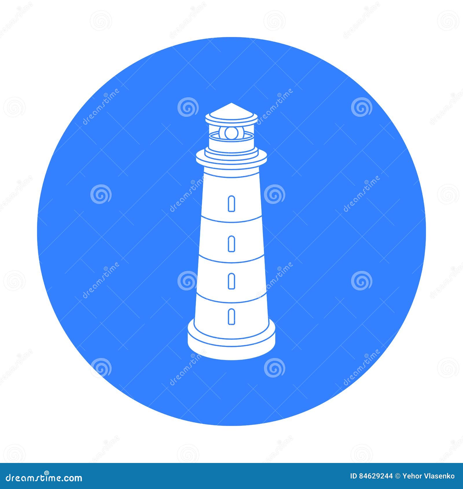 Lighthouse Icon in Black Style Isolated on White Background. Light ...