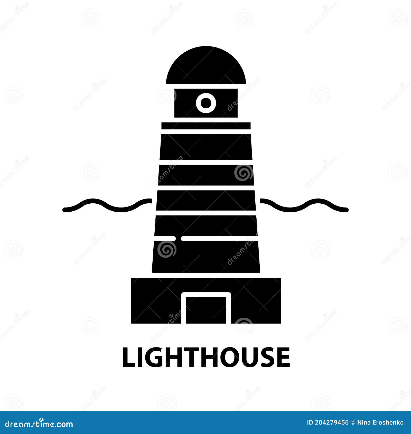 Lighthouse Icon, Black Vector Sign with Editable Strokes, Concept ...