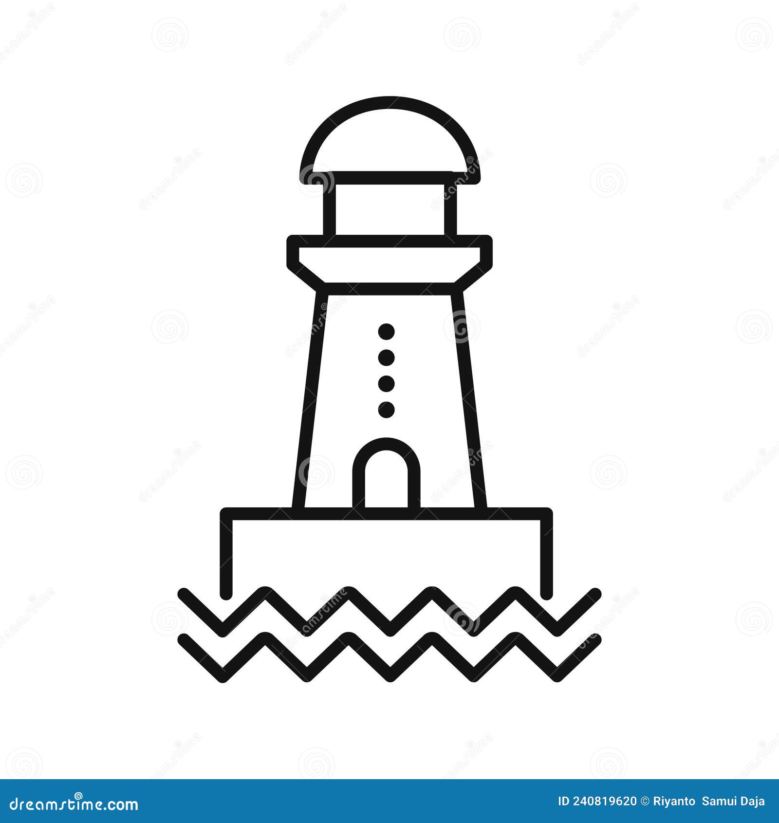 Lighthouse Icon Black and White Illustration Stock Vector ...