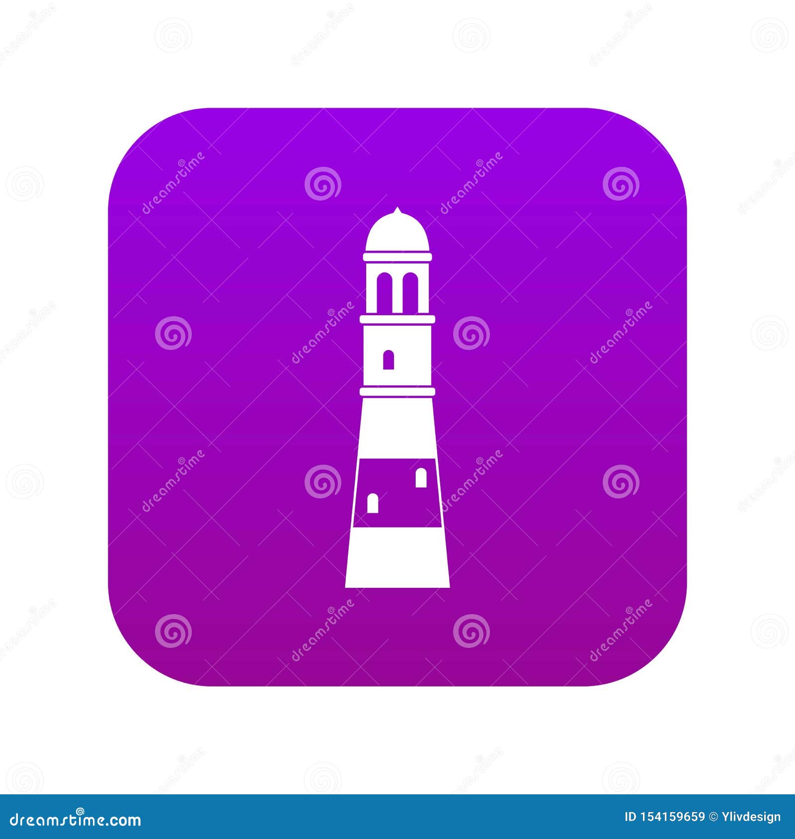 Lighthouse Icon Digital Purple Stock Vector - Illustration of hope ...