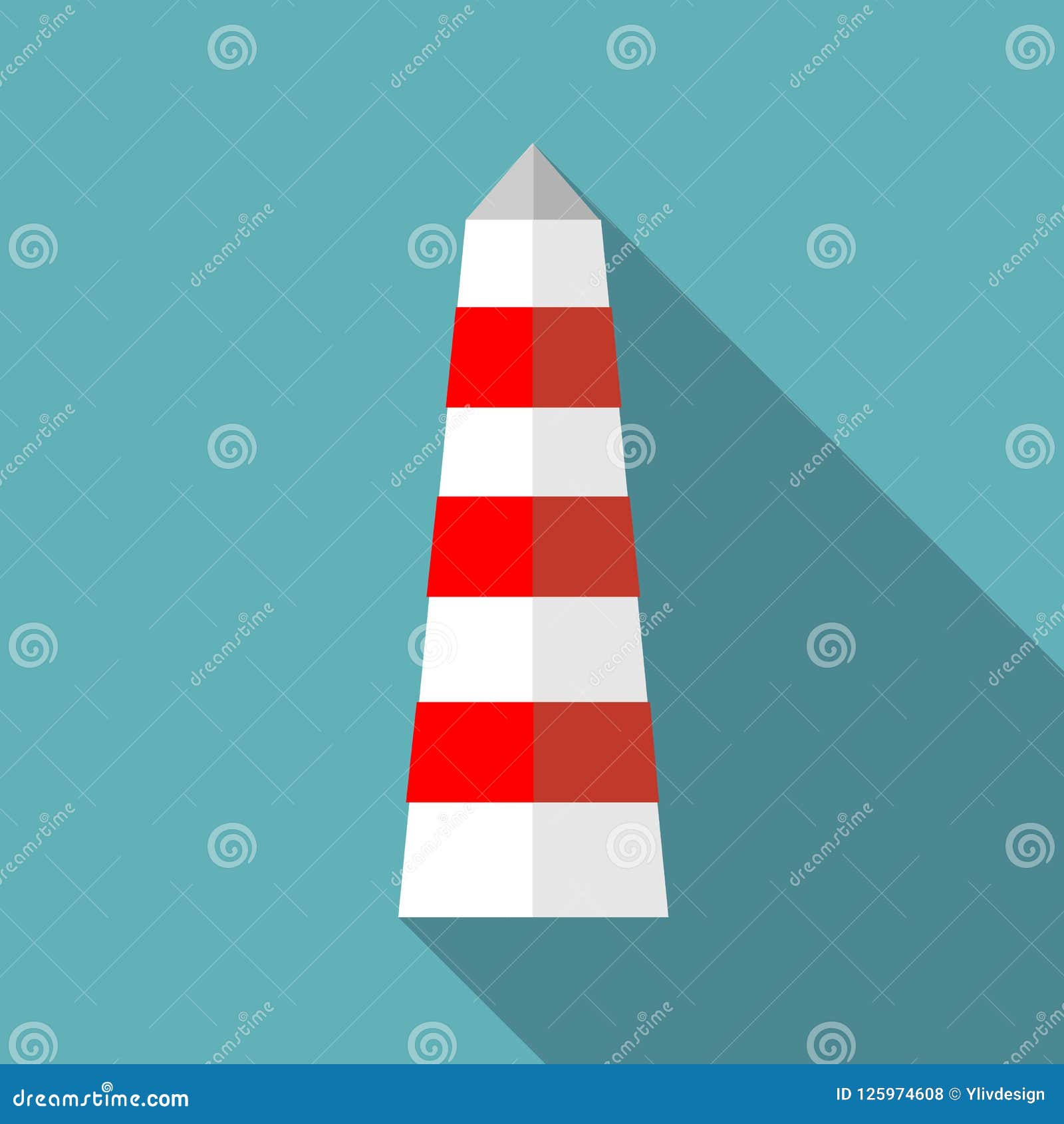 Lighthouse Icon in Flat Style Stock Illustration - Illustration of ...