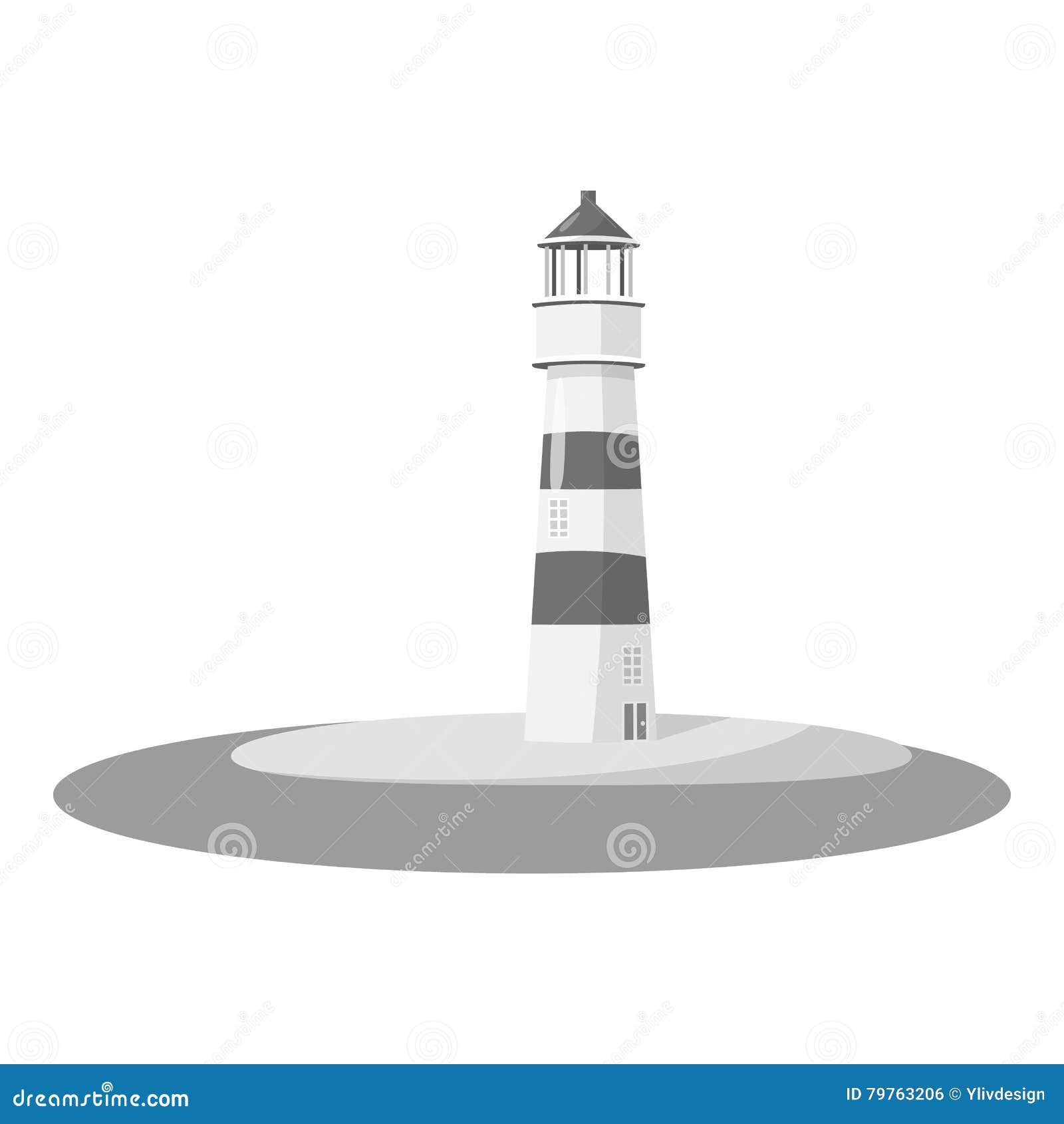 Lighthouse Icon, Gray Monochrome Style Stock Vector - Illustration of ...