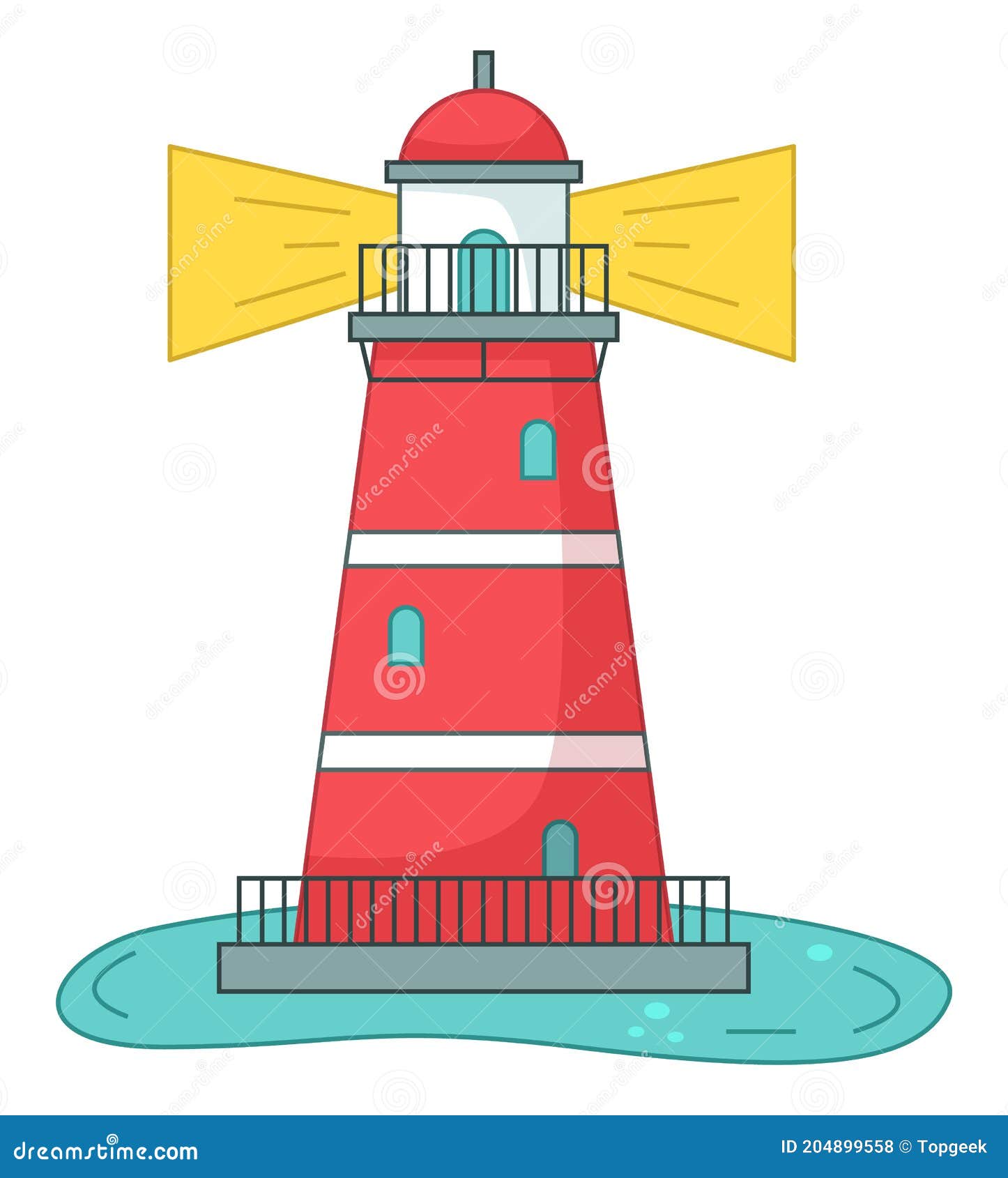 Lighthouse Icon Isolated at White, Navigation Building for Ships ...