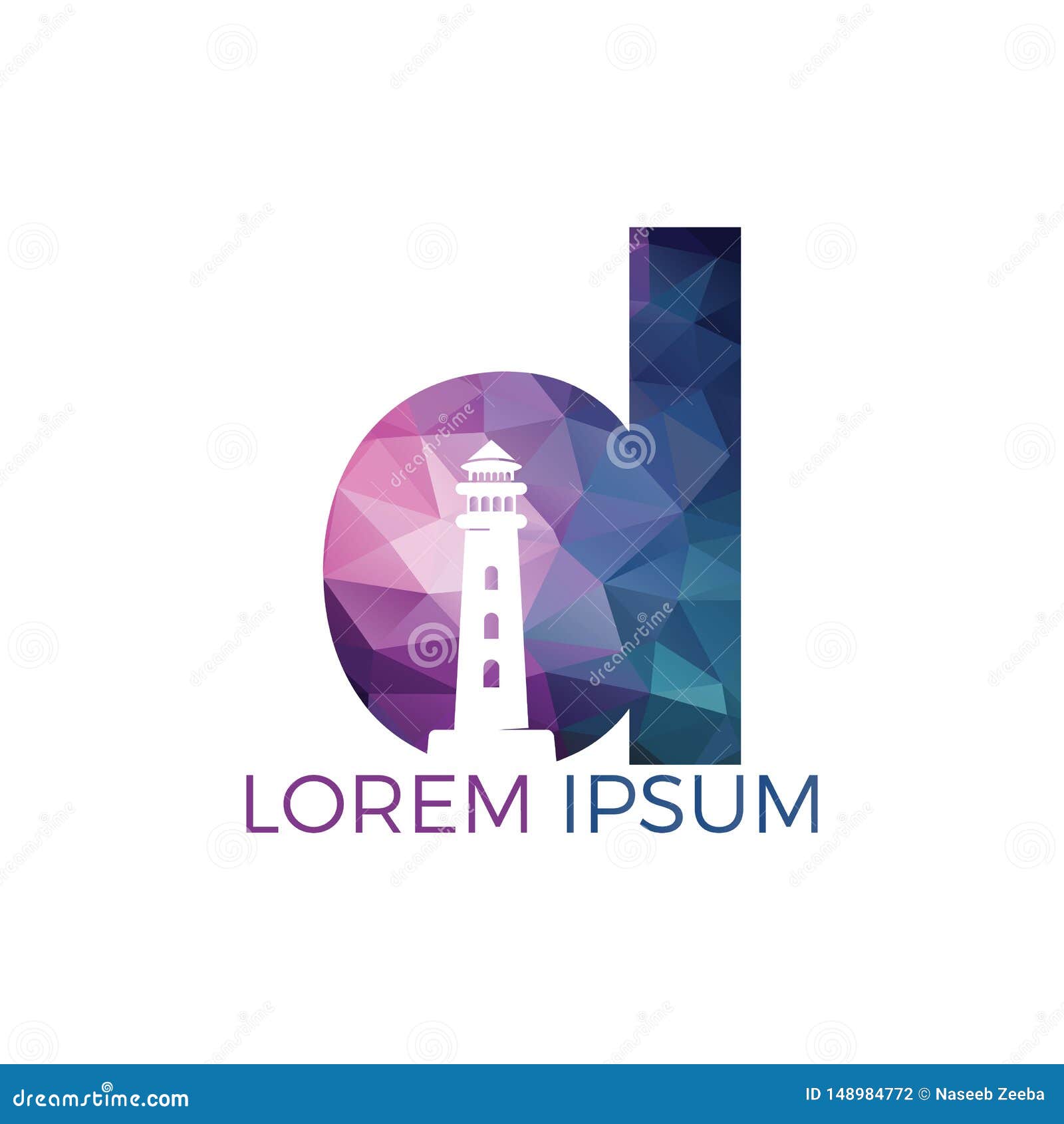 Letter D Lighthouse Vector Logo Design. Stock Vector - Illustration of ...