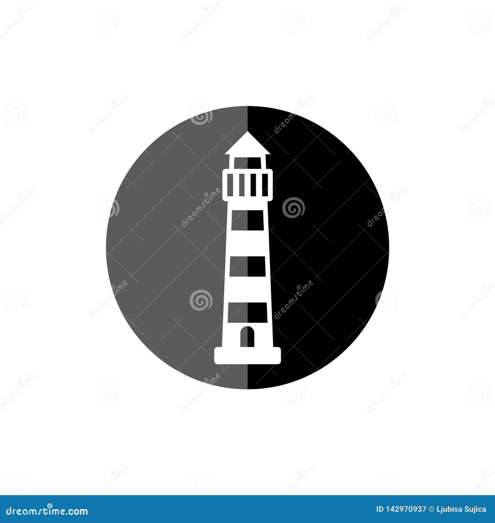 Lighthouse icon or logo stock illustration. Illustration of coast ...