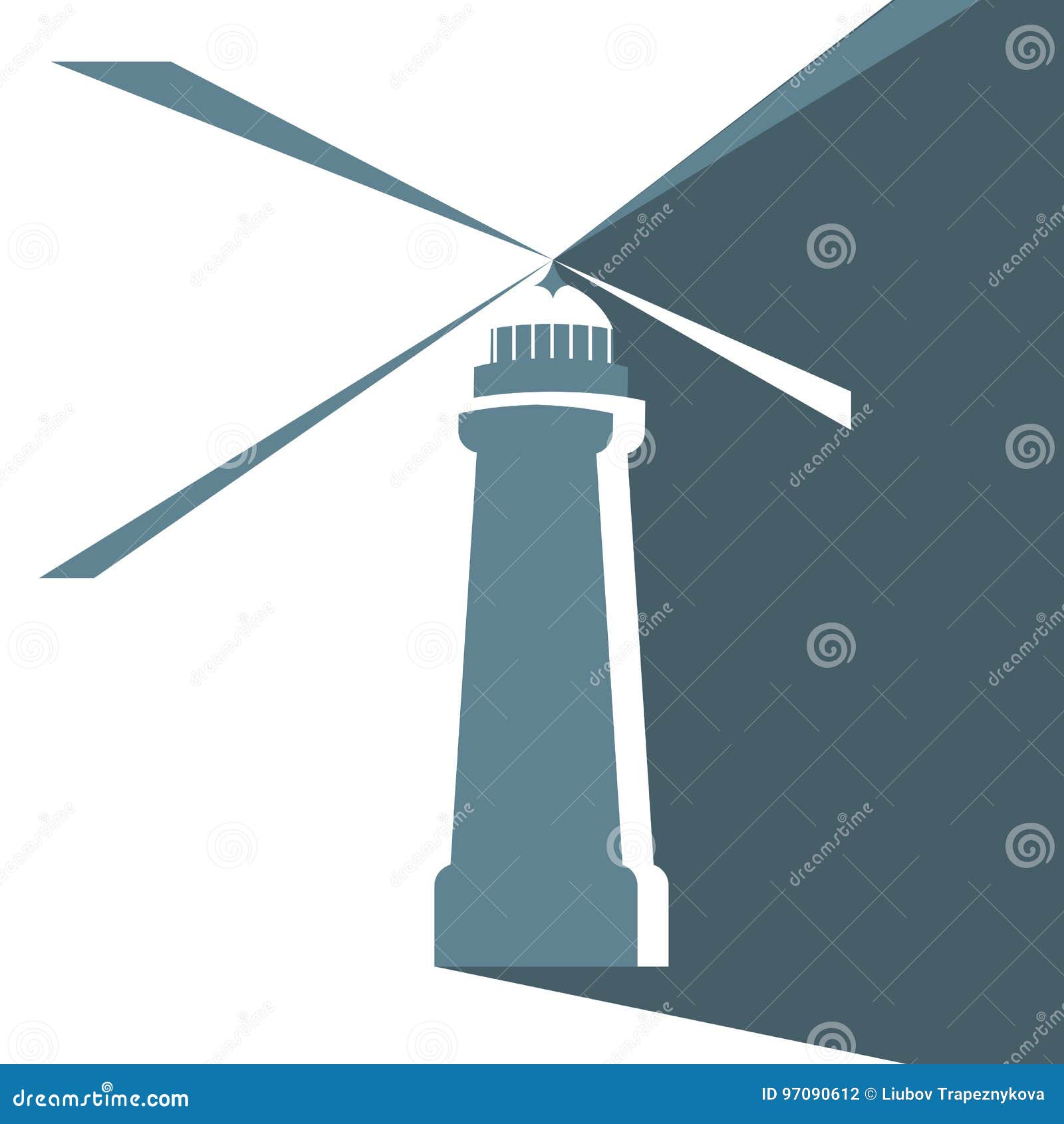 Lighthouse Icon. Navigation Construction. Signal Beams. Searchlight ...