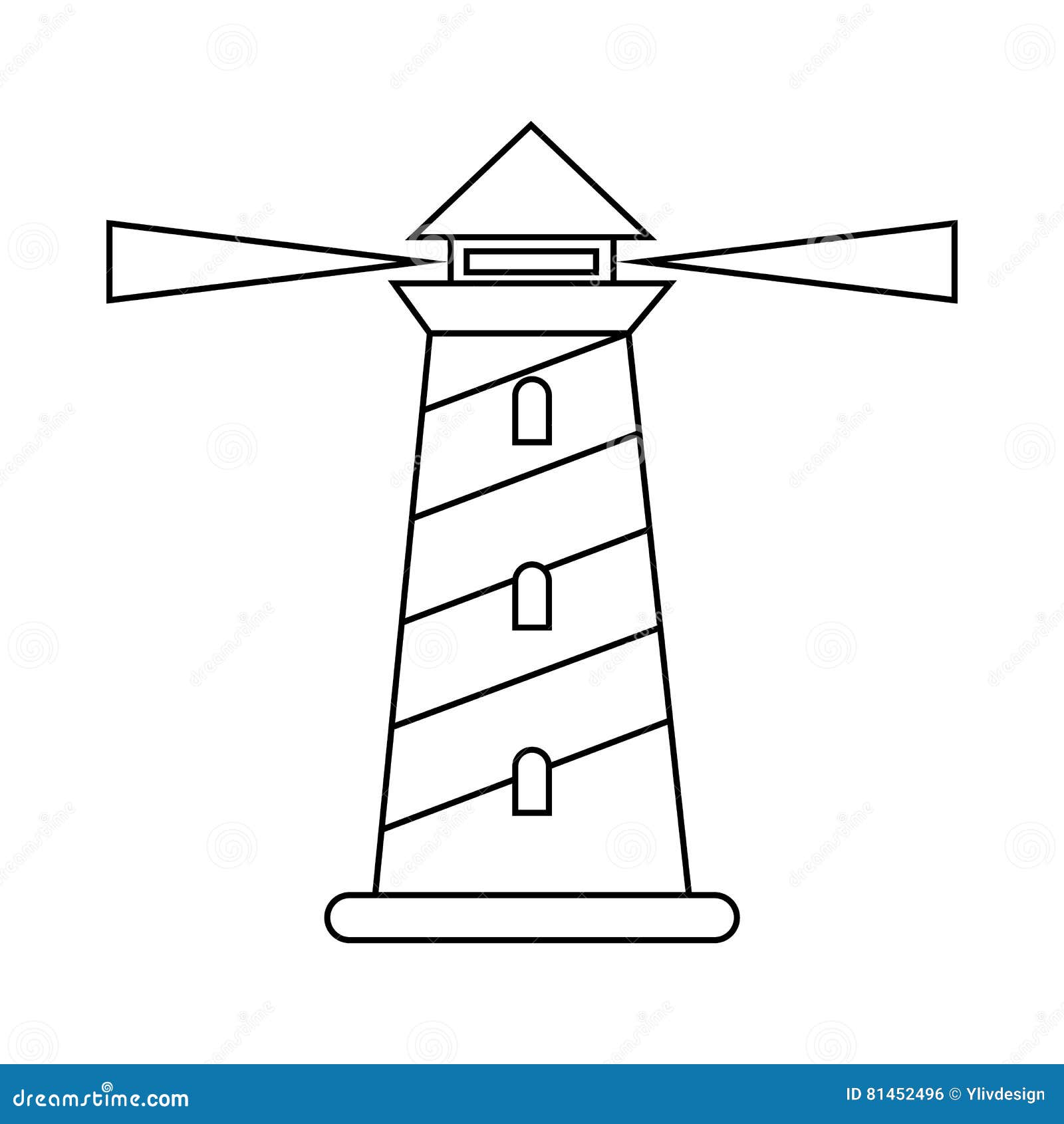 Lighthouse Icon in Outline Style Stock Vector - Illustration of ...
