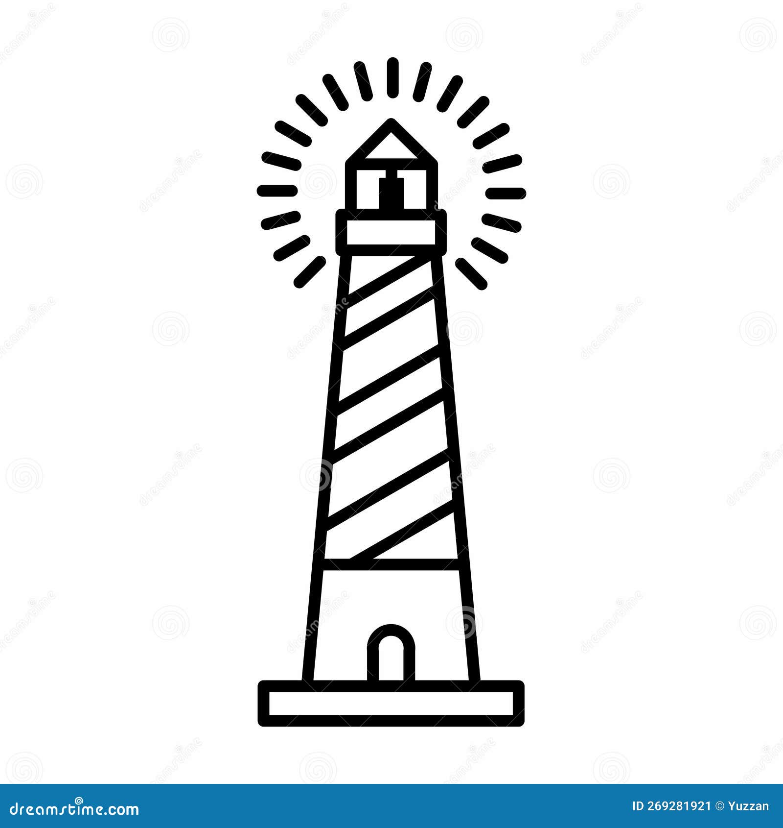 Lighthouse Icon Outline Vector Stock Vector - Illustration of light ...