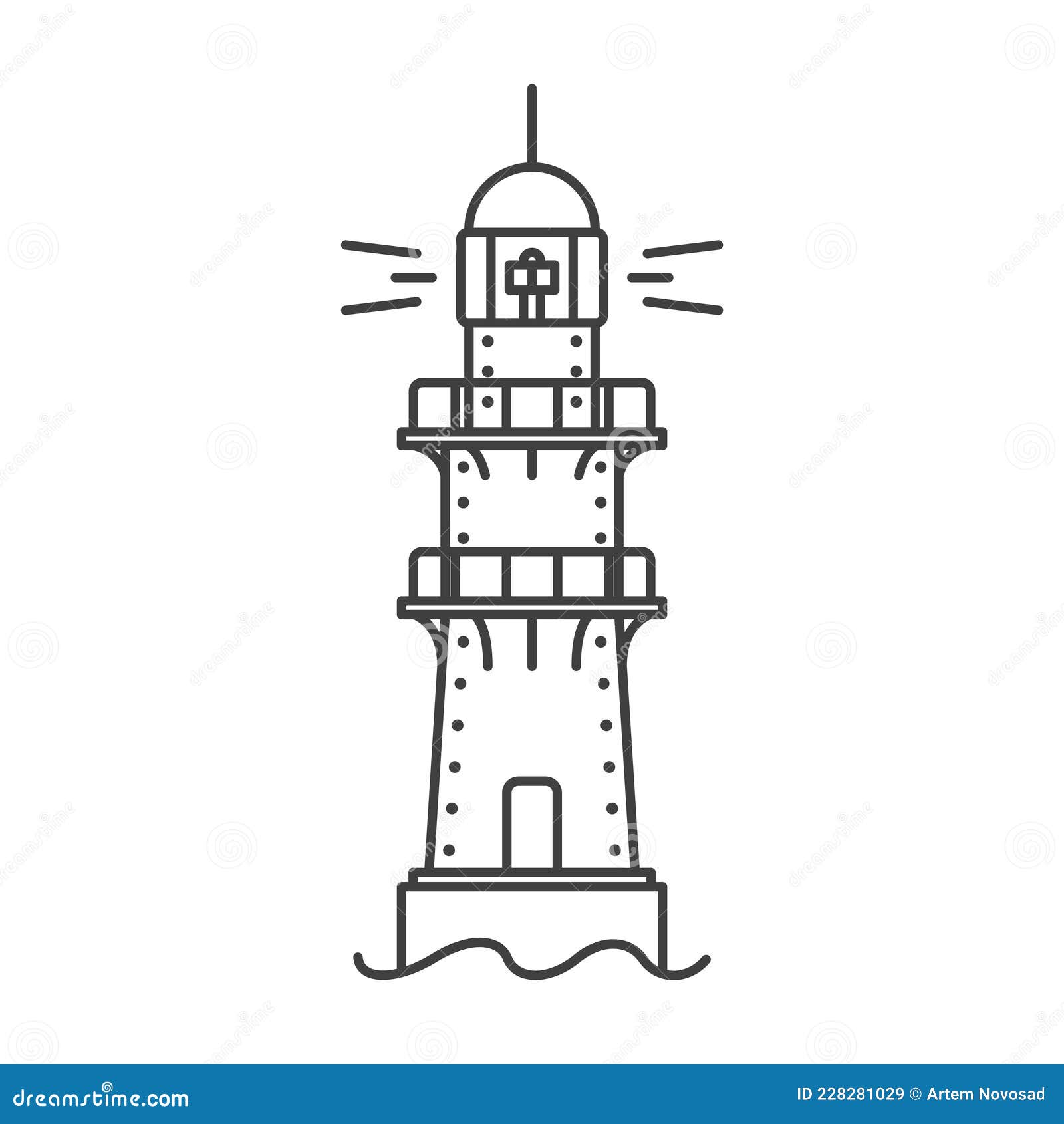 Lighthouse Icon. a Simple Line Drawing of a Coastal Structure that ...