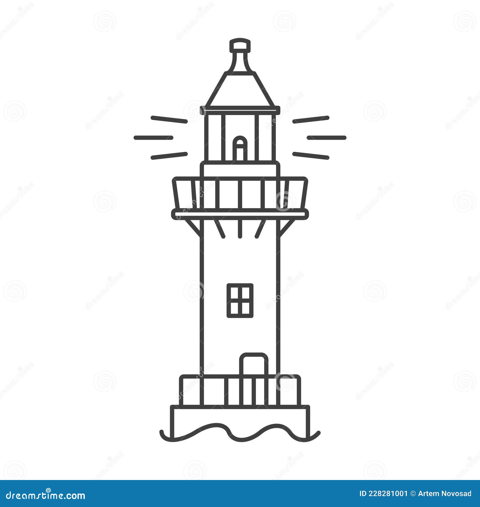 Lighthouse Icon. a Simple Line Drawing of a Coastal Structure that ...