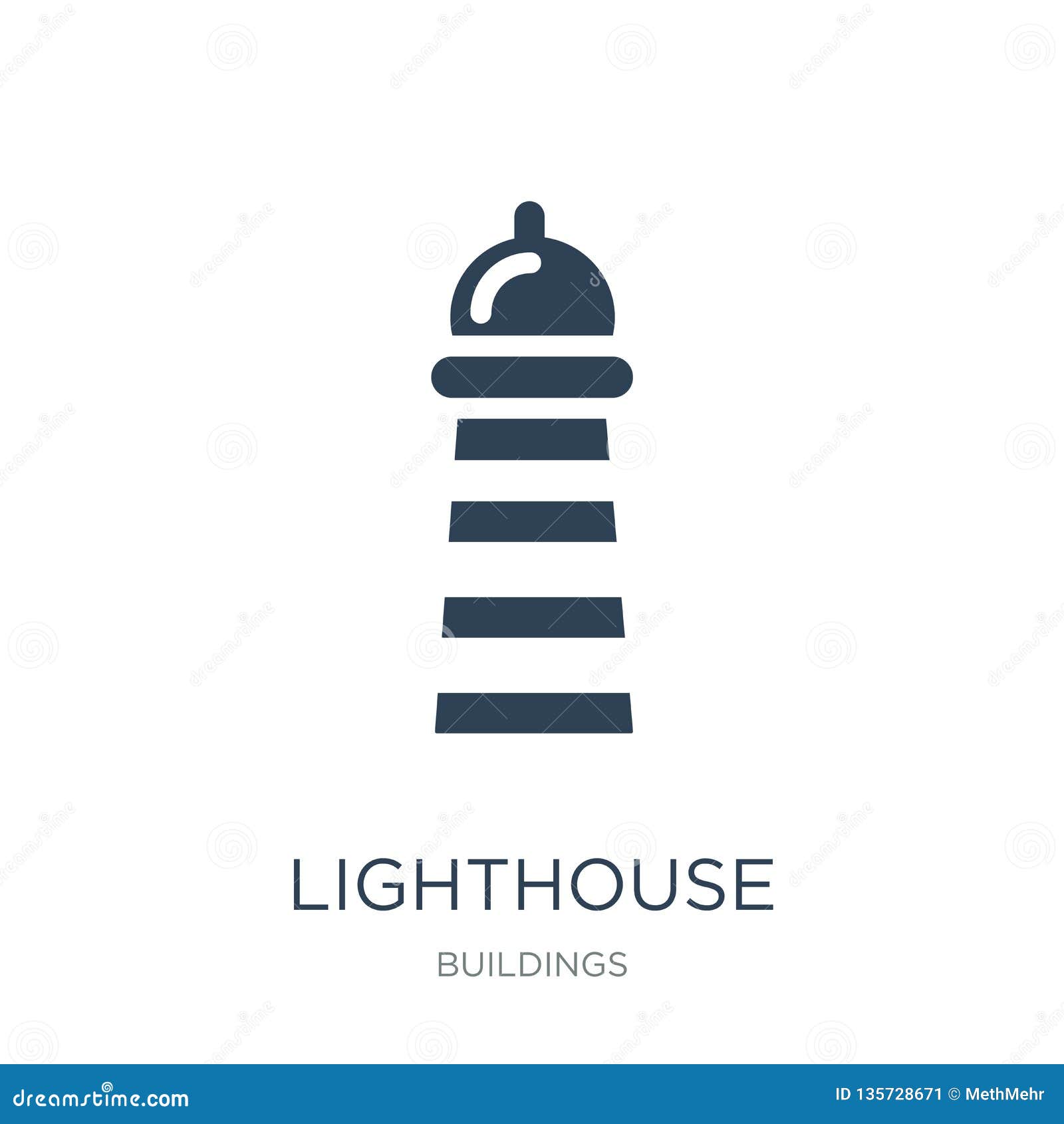 Lighthouse Icon in Trendy Design Style. Lighthouse Icon Isolated on ...