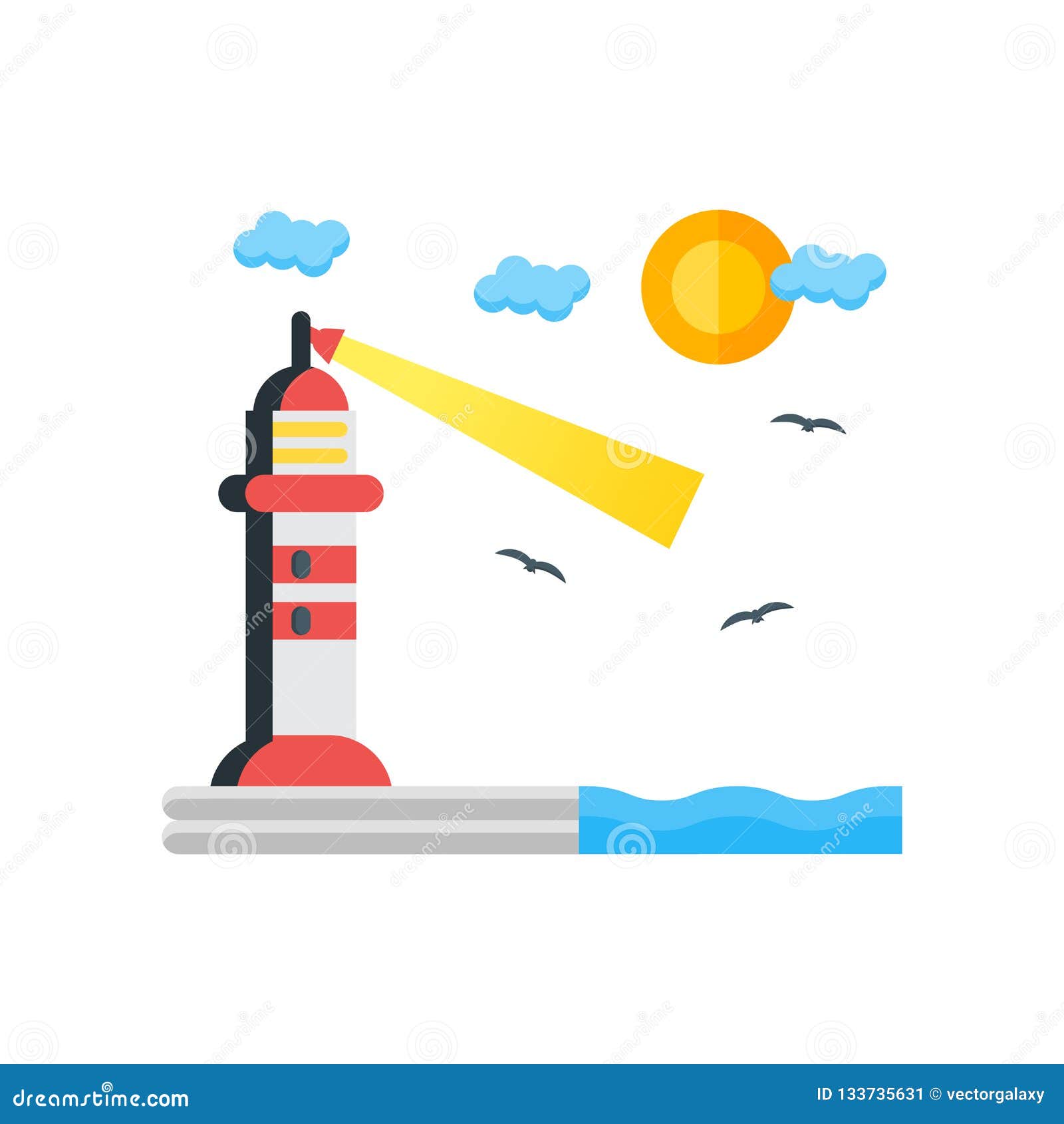 Lighthouse Icon Vector Sign and Symbol Isolated on White Background ...