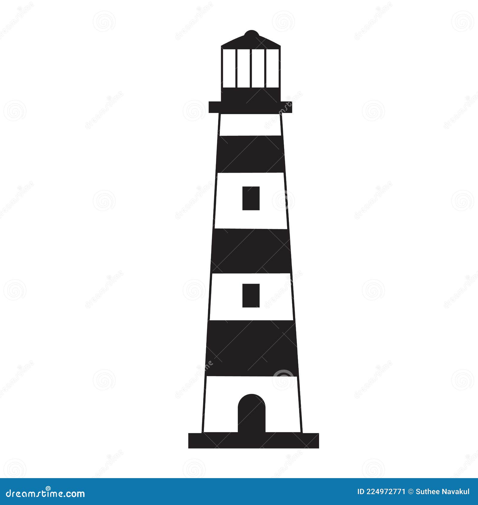 Lighthouse Icon on White Background. Light House Sign. Flat Style Stock ...