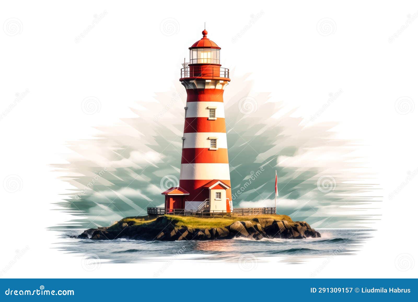 Lighthouse Illustration on White Background Stock Illustration ...