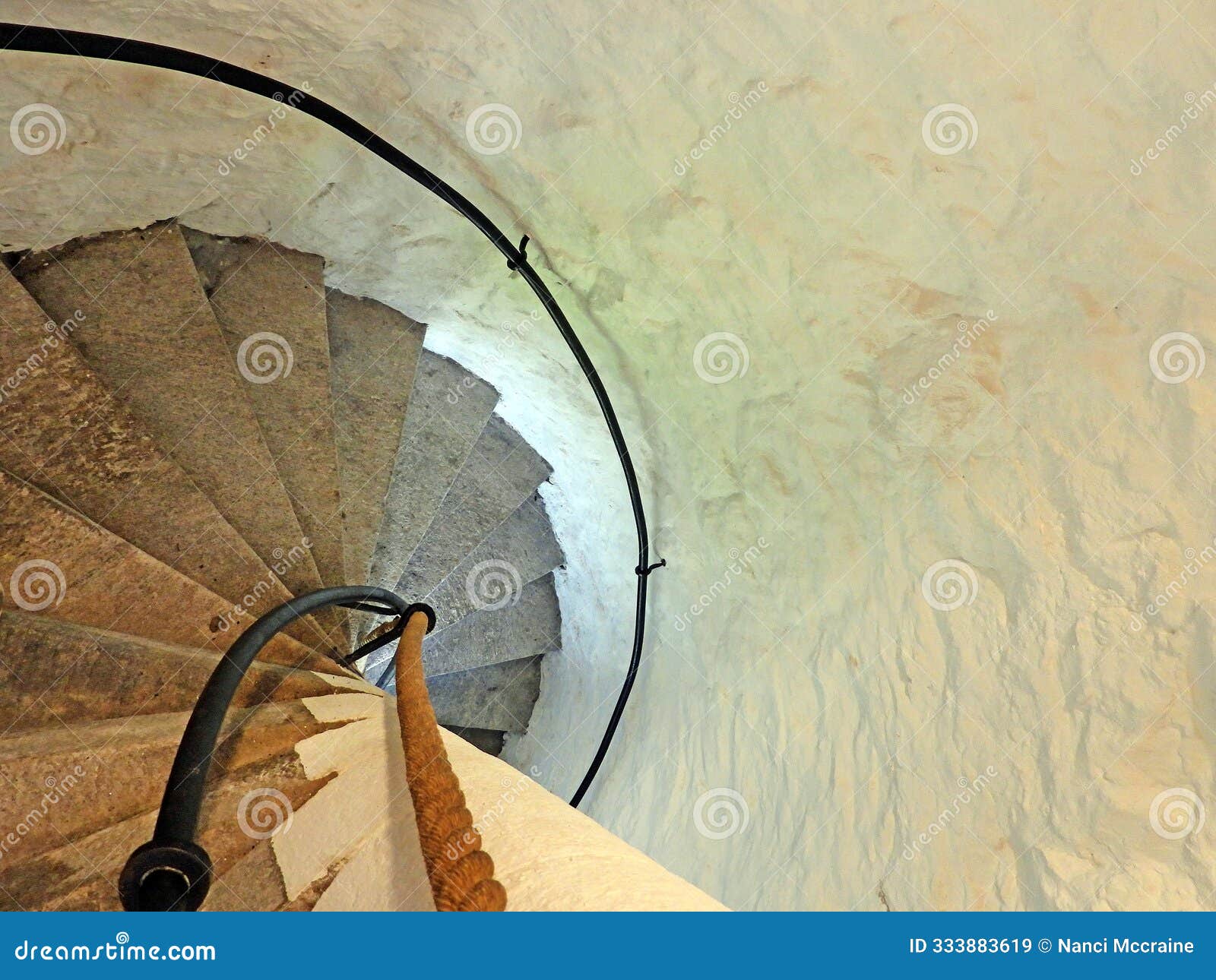 Lighthouse Inside Staircase in Connecticut Stonington Harbor Stock ...