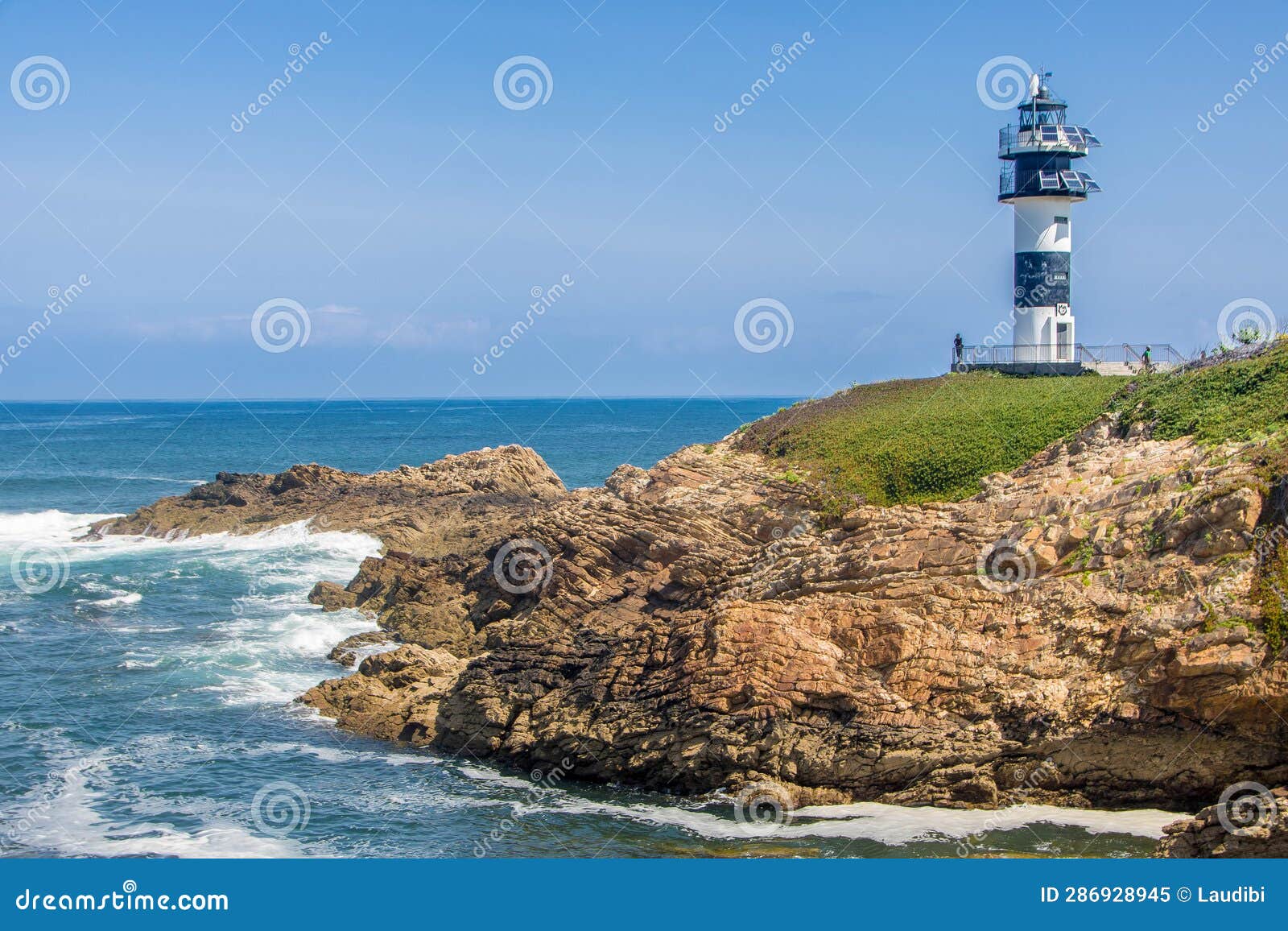 The Lighthouse at Isla Pancha in Galicia Stock Image - Image of isla ...