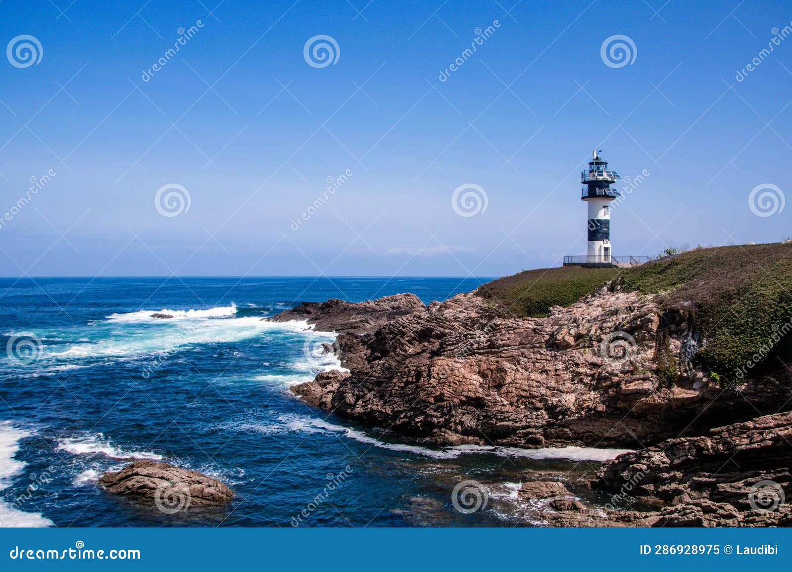 The Lighthouse at Isla Pancha in Galicia Stock Image - Image of galicia ...