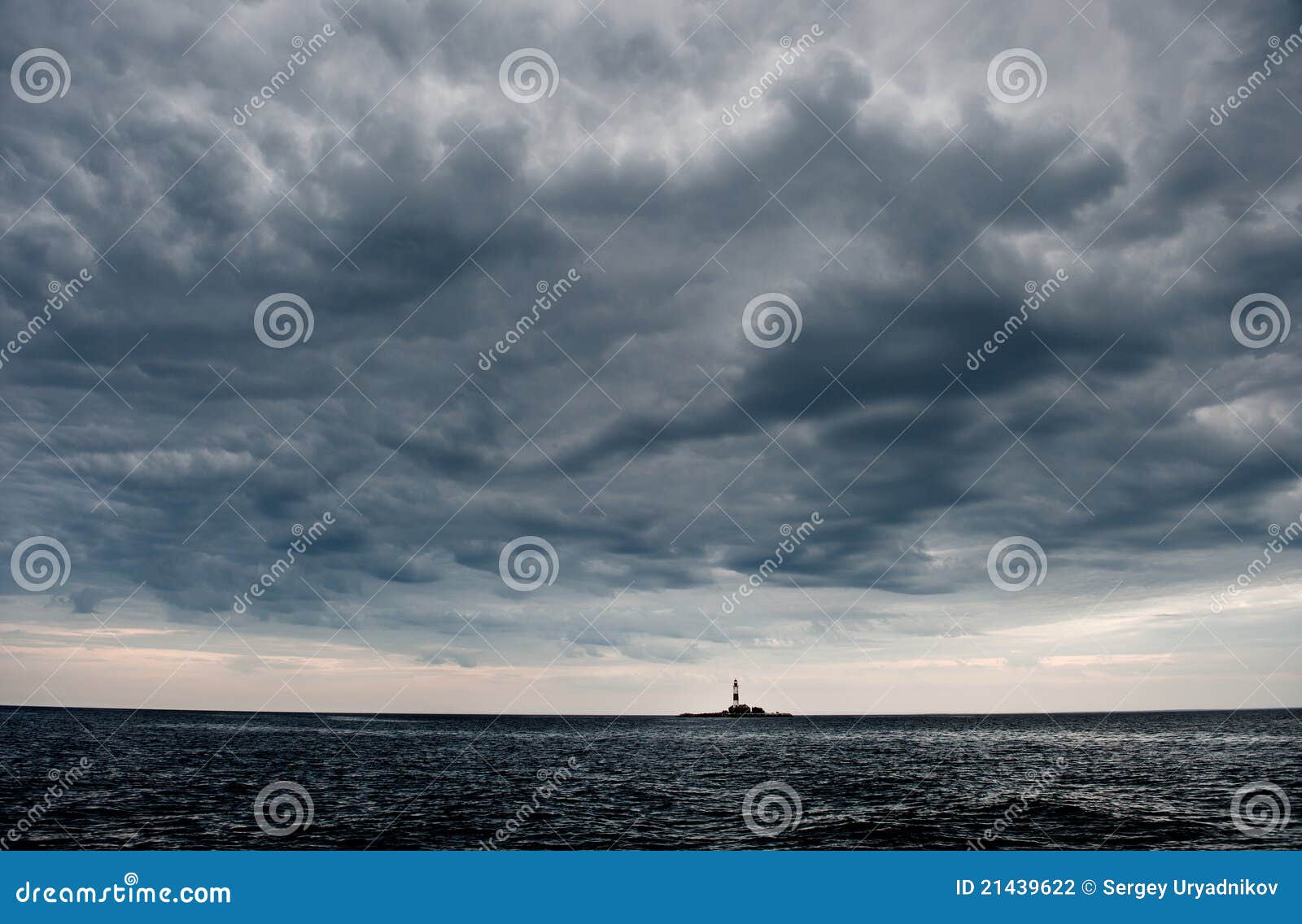 Lighthouse Island in Cloudy Weather. Stock Photo - Image of hope, edge ...