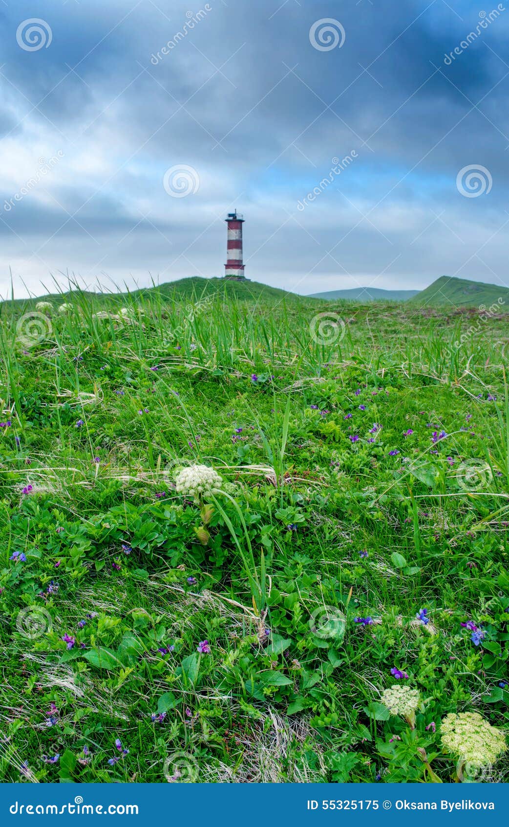 Lighthouse of Island Paramushir, Russia Stock Image - Image of ...