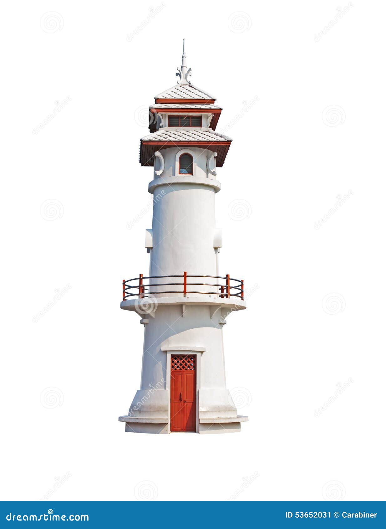 Lighthouse Isolated on a White Stock Image - Image of landscape ...